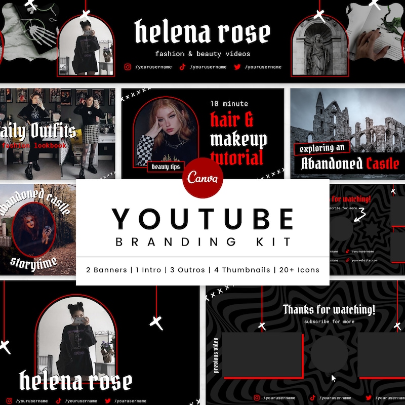 Youtube Outro Goth - Etsy