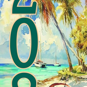 Tropical Coastal Beach Address Plaques 6x12, 3-number Designs, Vertical ...