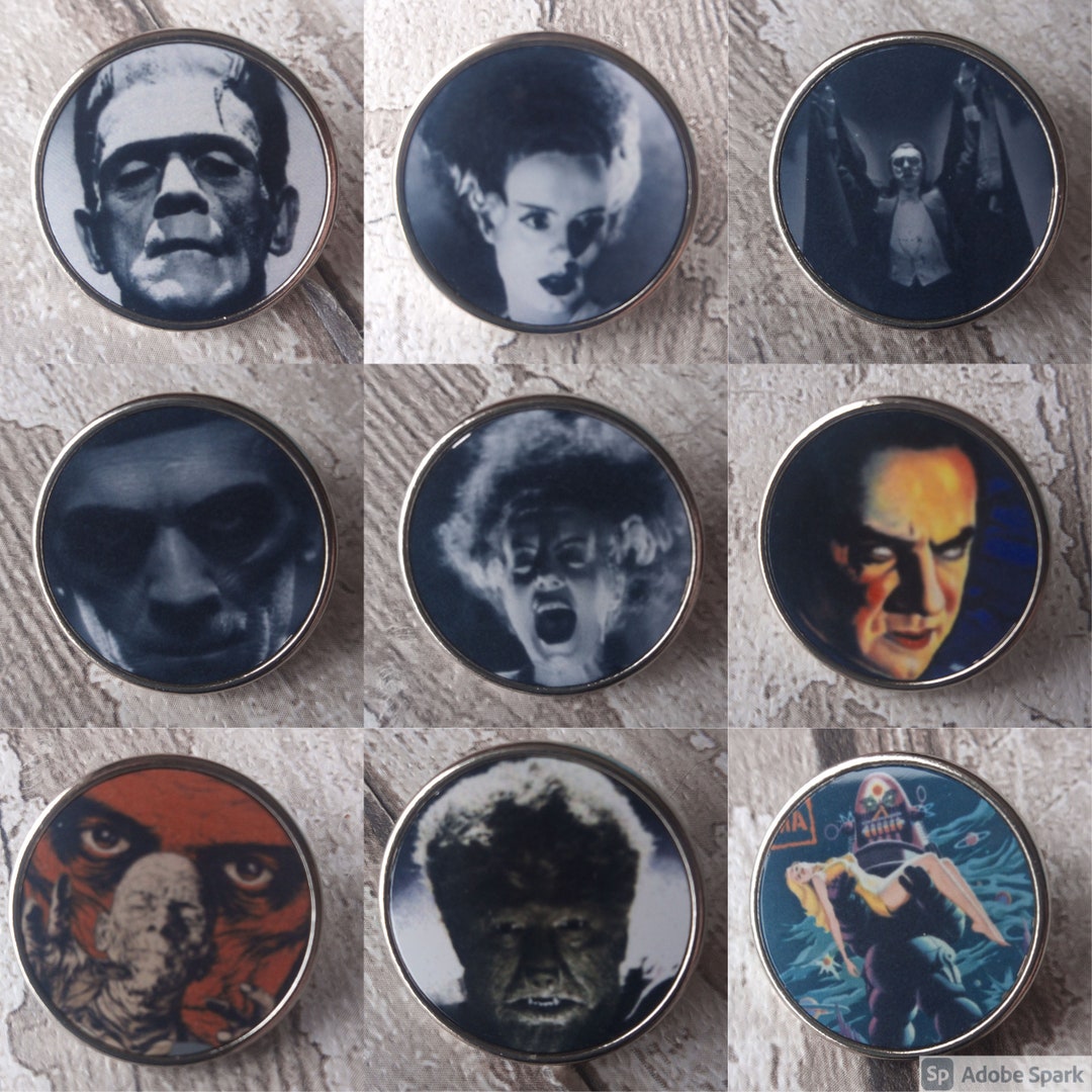 Classic Horror Movie Pin Badges - Etsy UK