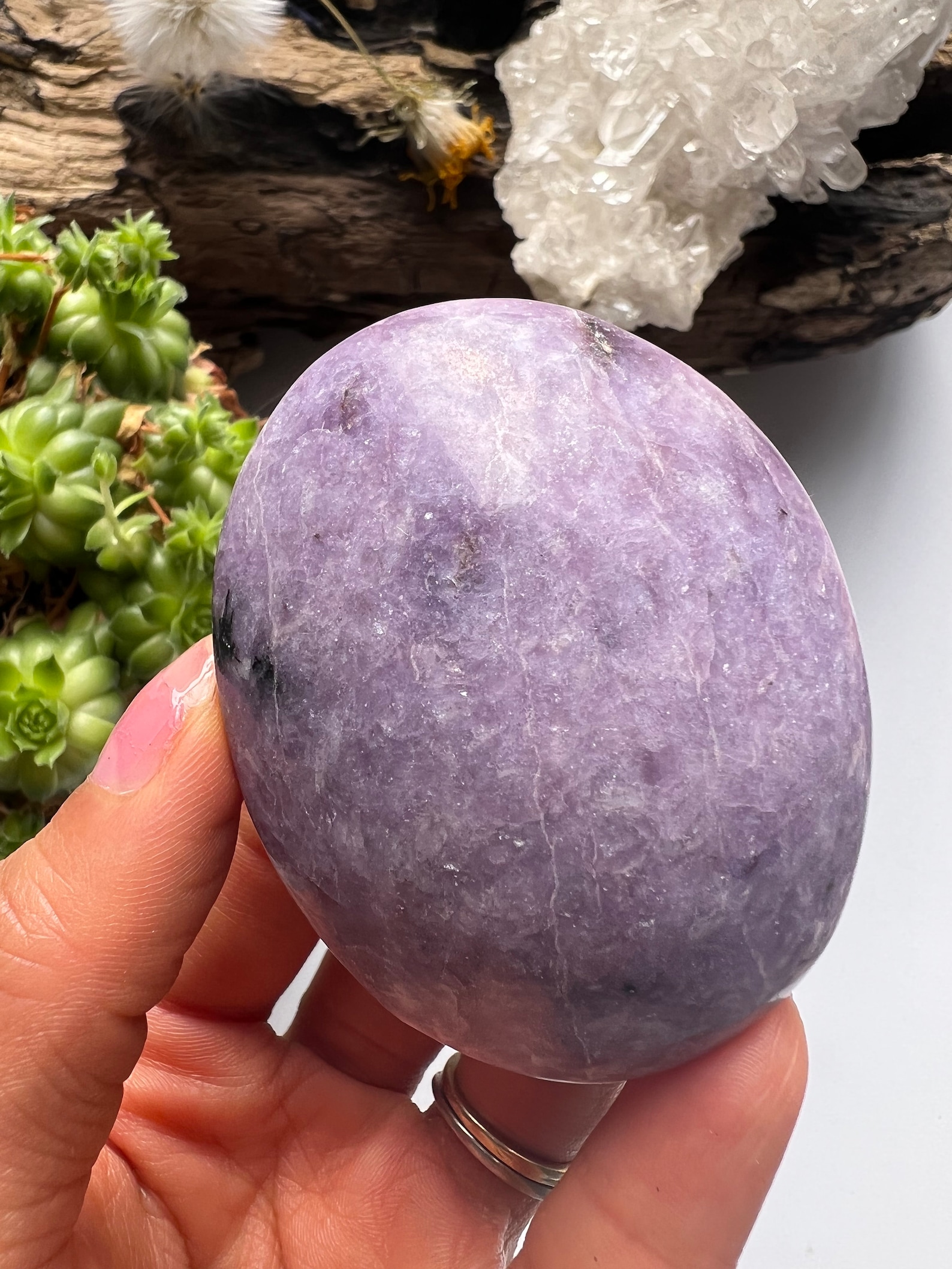 Lepidolite Palm Stone Lepidolite Pocket Stone Lithium Mica - Etsy