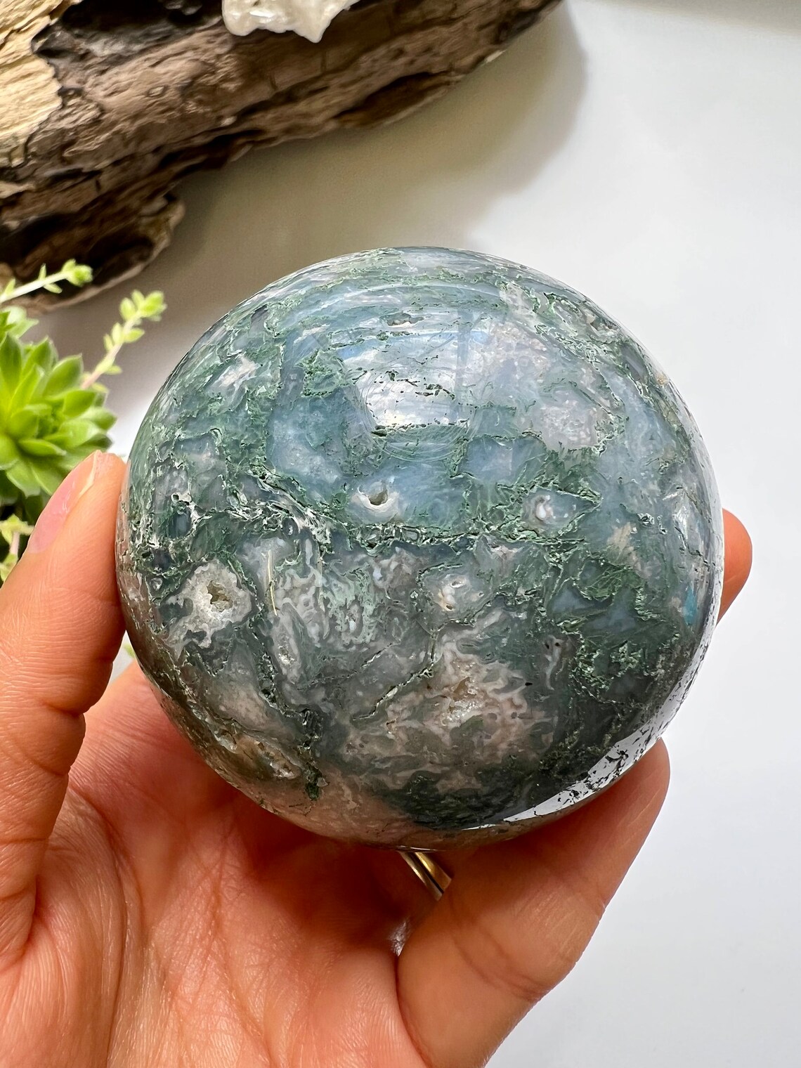 Moss Agate Sphere, Moss Agate - Etsy