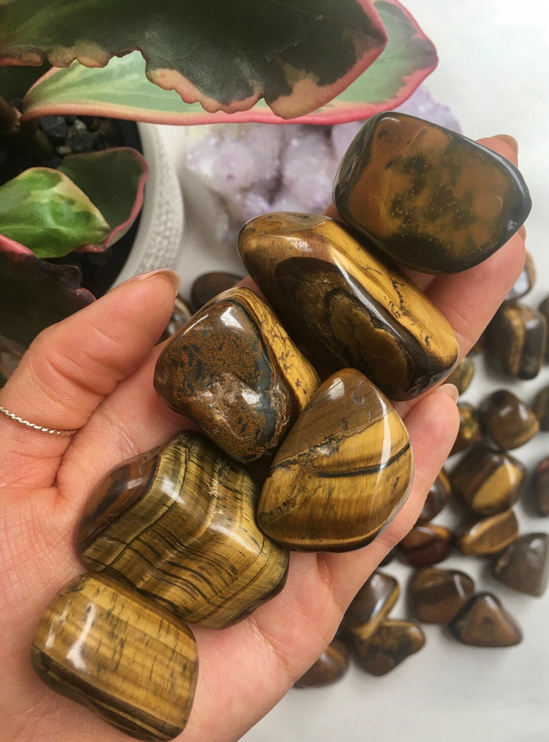 Large Tiger Eye Tumbled Stone, Tumbled Tiger Eye, Tiger Eye Tumbled ...