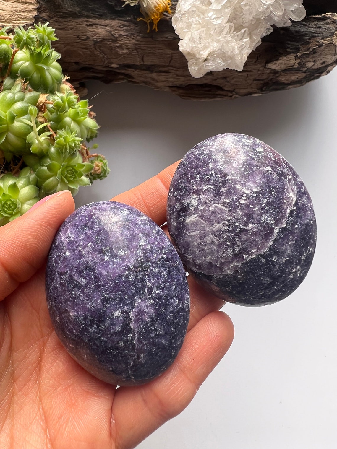 Lepidolite Palm Stone Lepidolite Pocket Stone Lithium Mica - Etsy