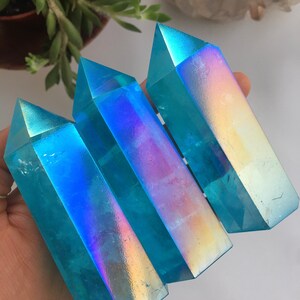 Blue Aura Quartz Point, Blue Angel Aura Quartz, Aqua Aura Quartz Point ...