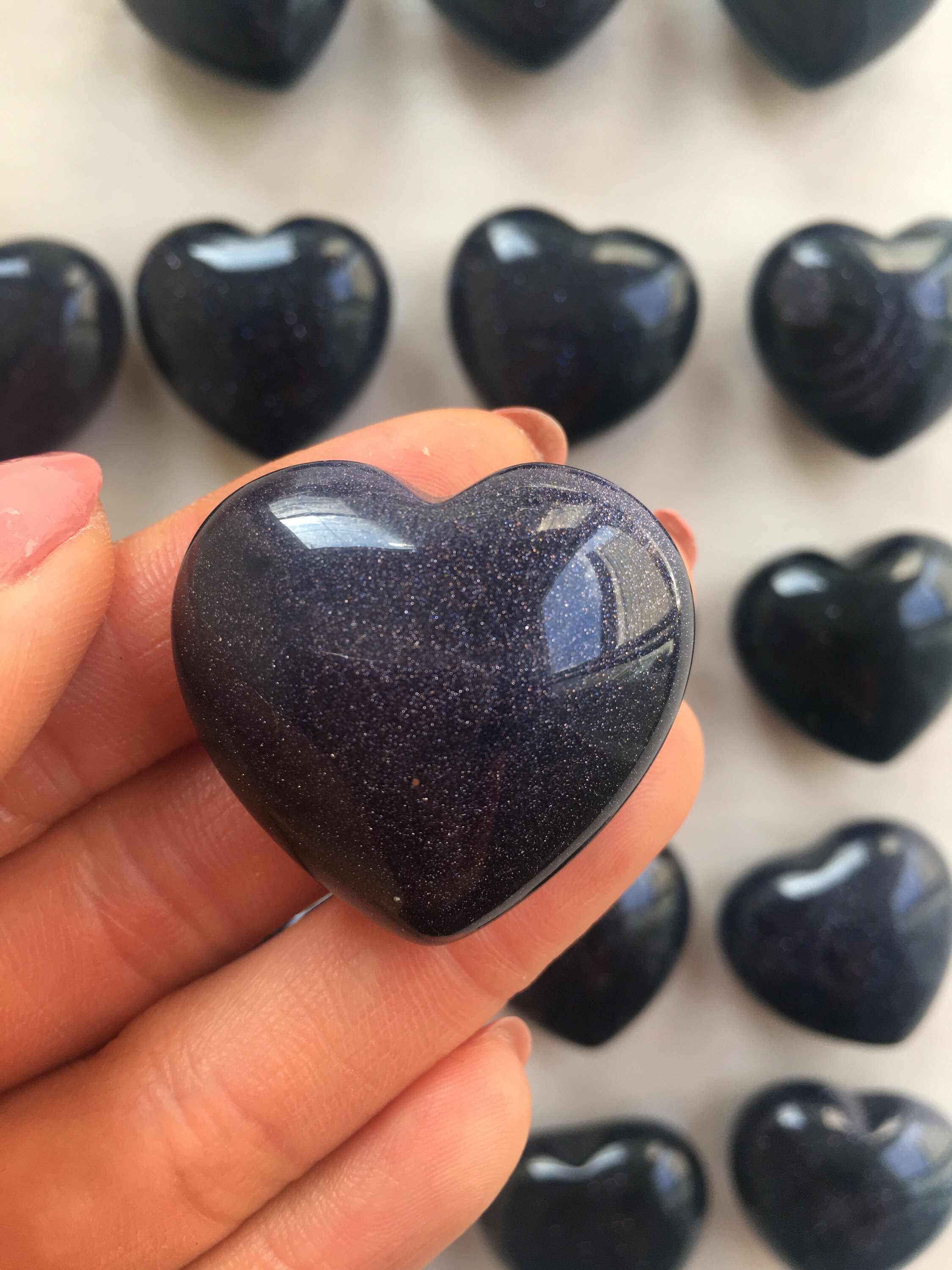 Blue Goldstone Heart, Blue Goldstone, Crystal Heart, Healing Crystal ...