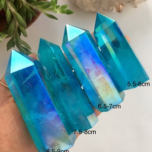 Blue Aura Quartz Point, Blue Angel Aura Quartz, Aqua Aura Quartz Point ...