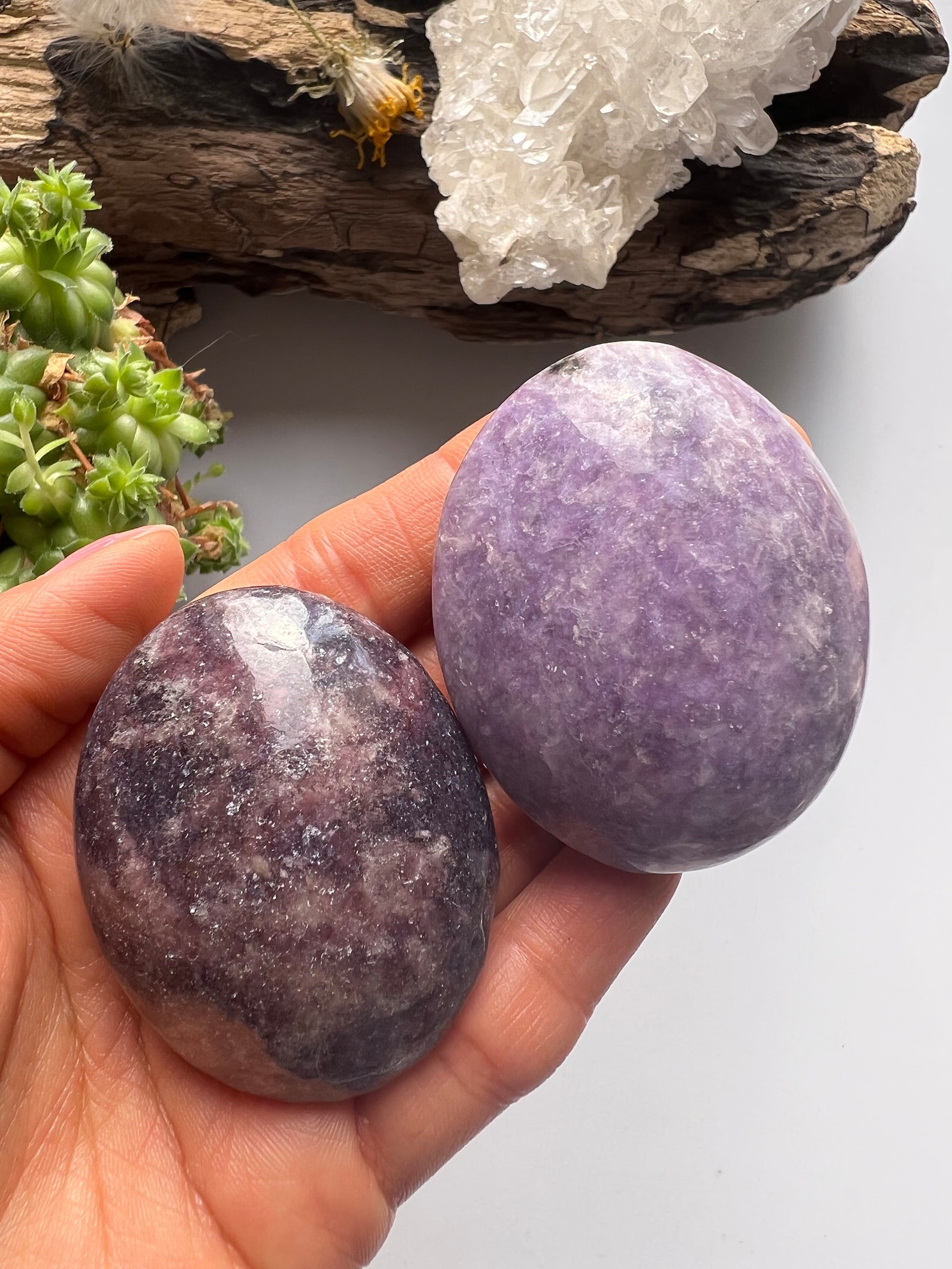 Lepidolite Palm Stone Lepidolite Pocket Stone Lithium Mica - Etsy