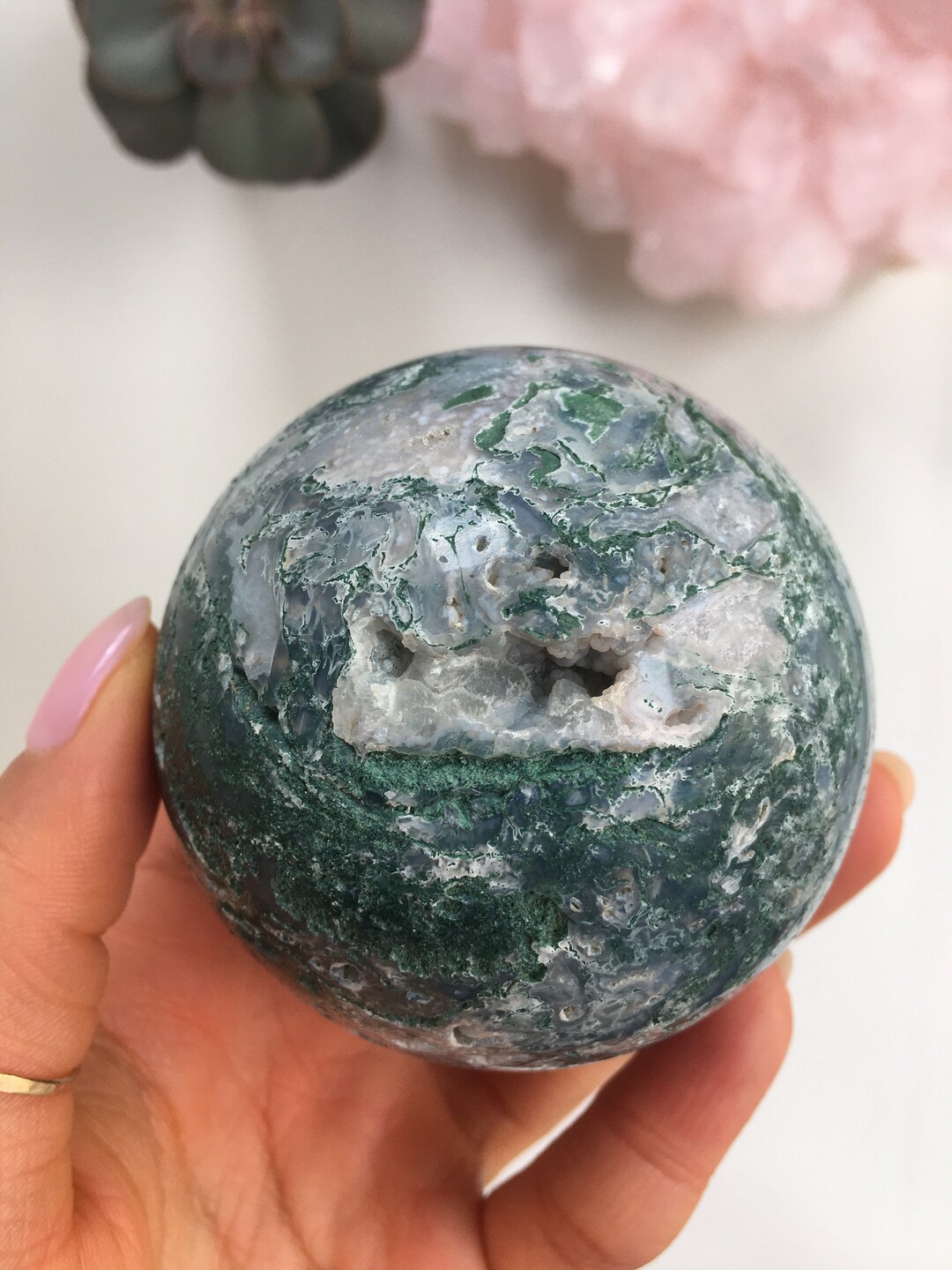 Moss Agate Sphere, Moss Agate - Etsy Canada