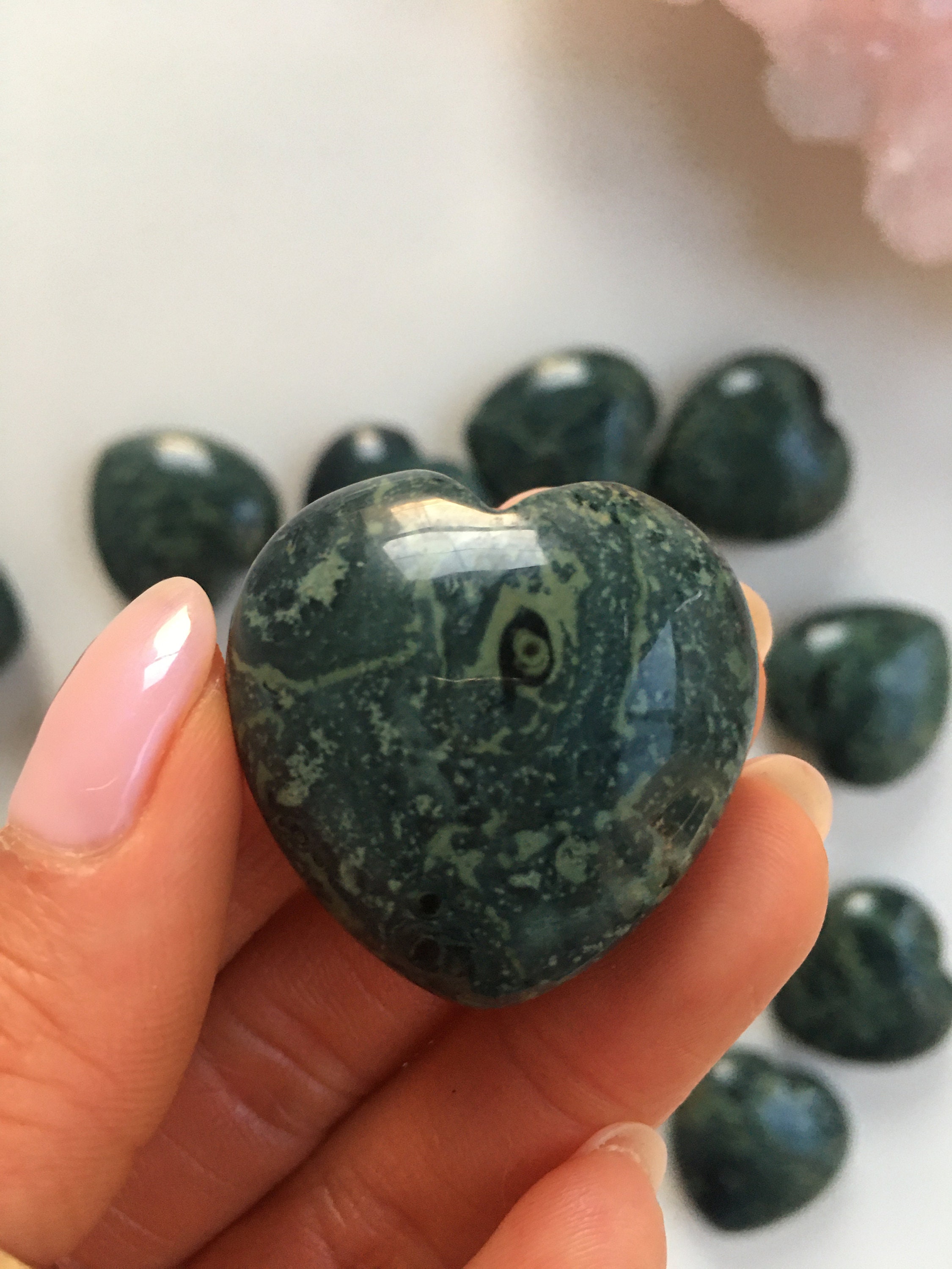 Kambaba Jasper Heart, Kambaba Jasper, Jasper Heart, Kambaba Stone ...