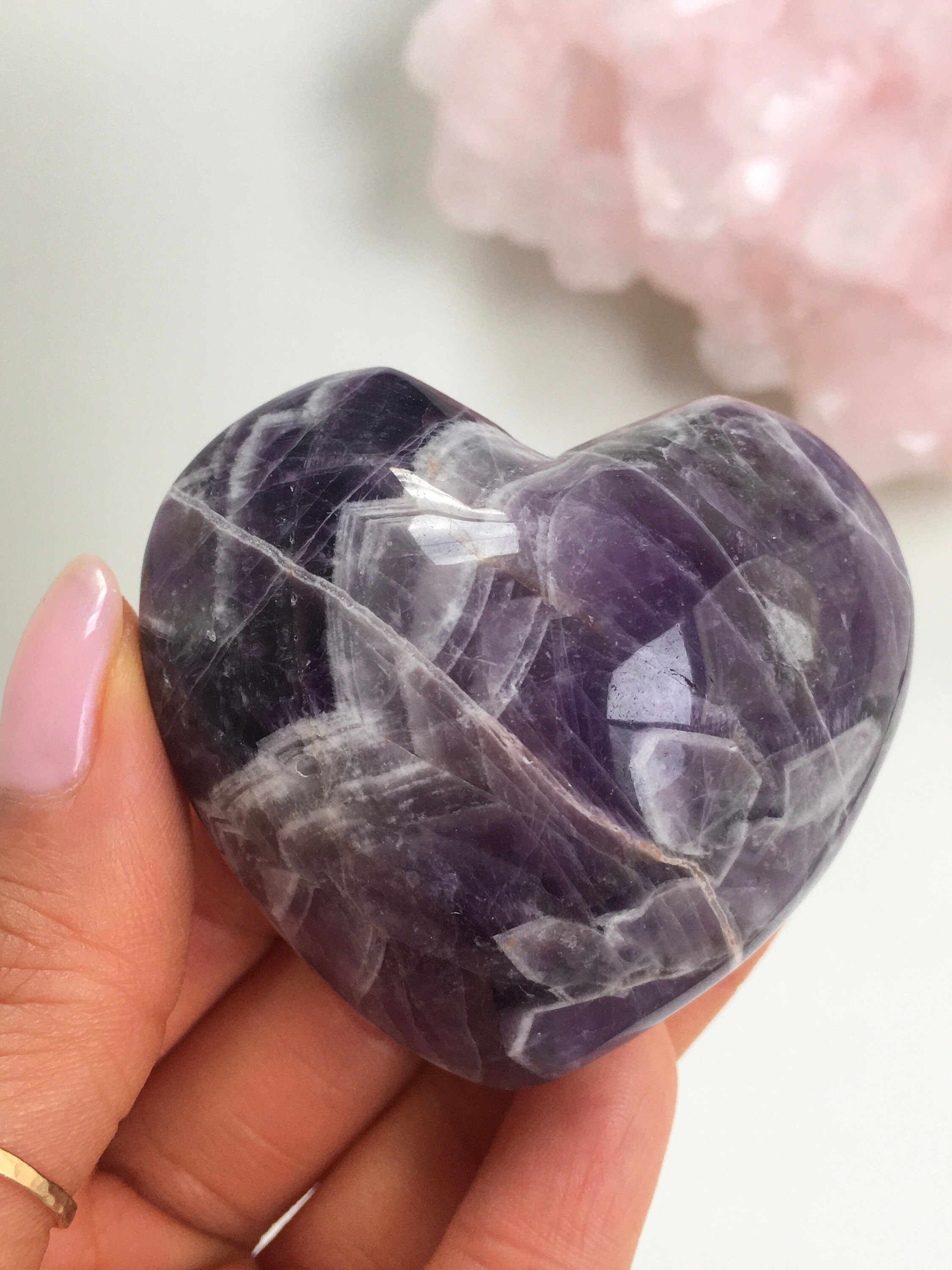 Chevron Amethyst Heart Dream Amethyst Heart Dream Amethyst | Etsy