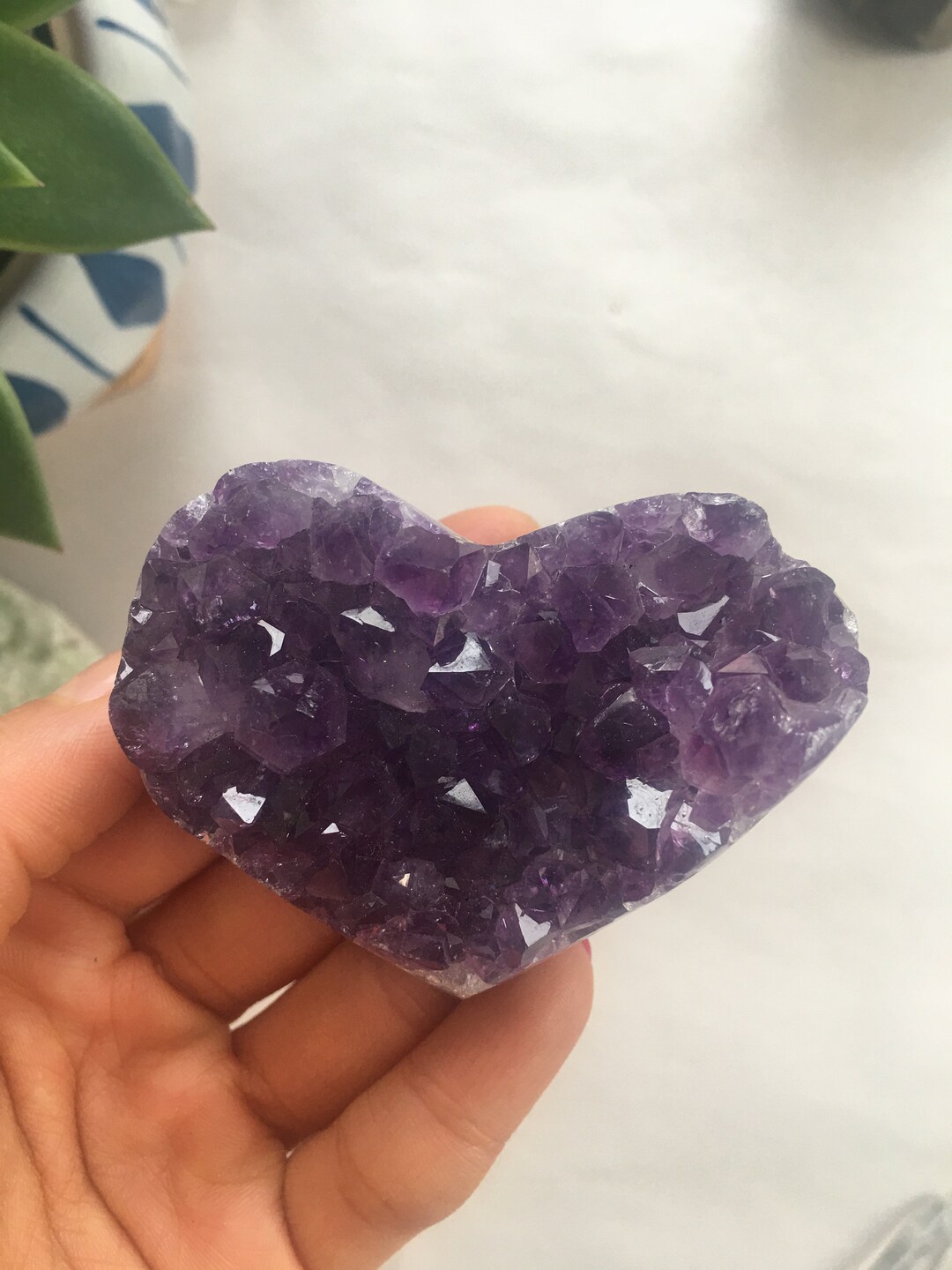 Raw Amethyst Heart Cluster | Natural Purple Crystal for Healing & Reiki ...