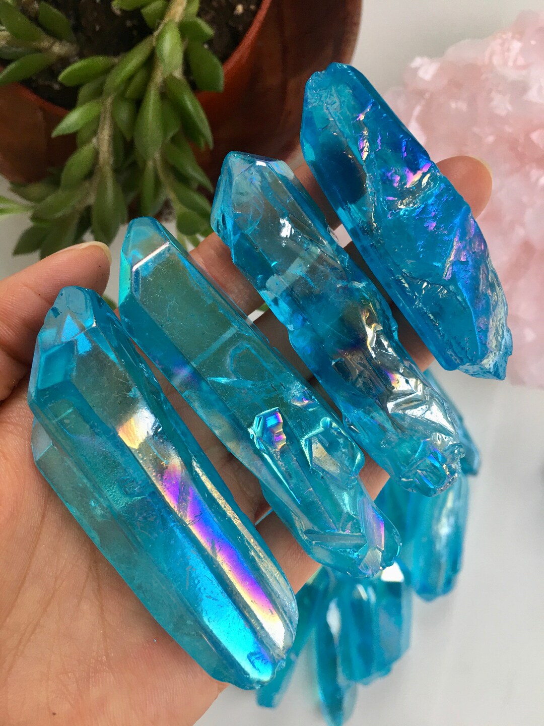 Blue Angel Aura Quartz Point, Aura Crystal - Etsy