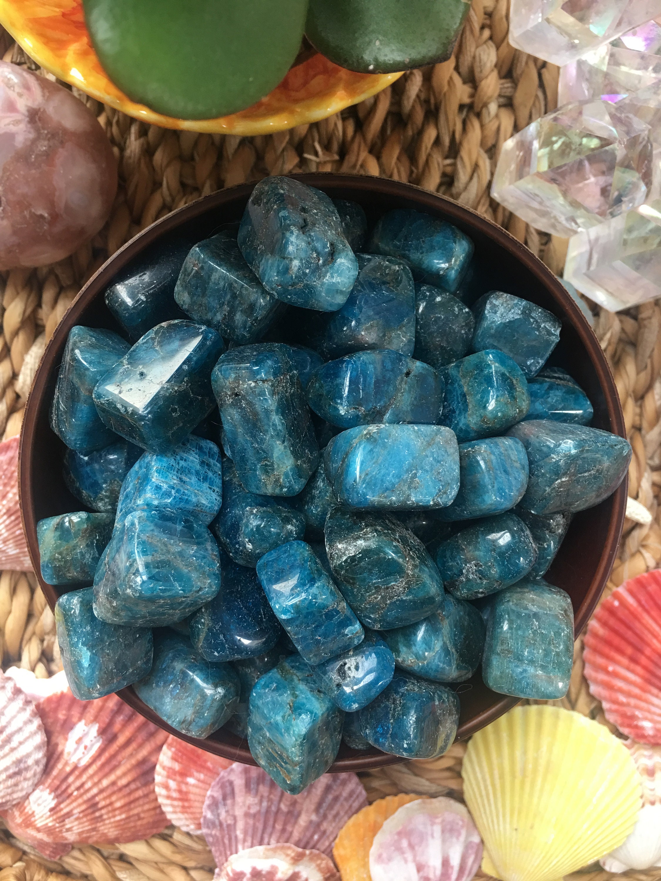 Blue Apatite Tumbled Stone Polished Blue Apatite Blue - Etsy Canada