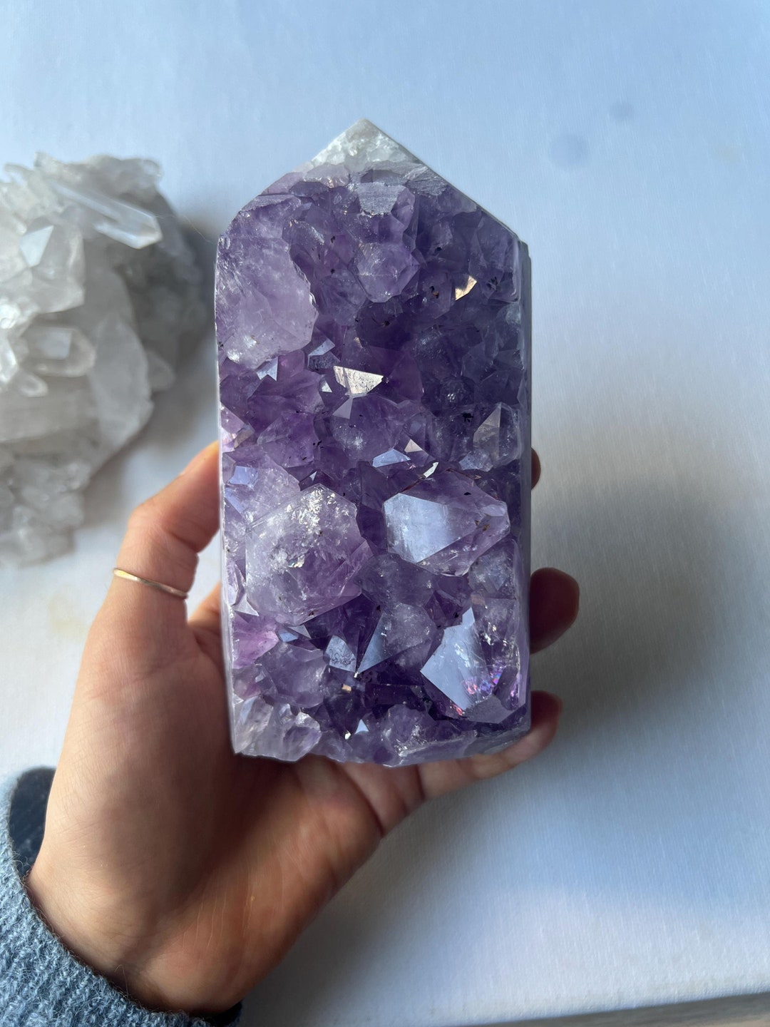 XL Amethyst Cluster Tower, Amethyst Tower, Amethyst Cluster, Deep ...