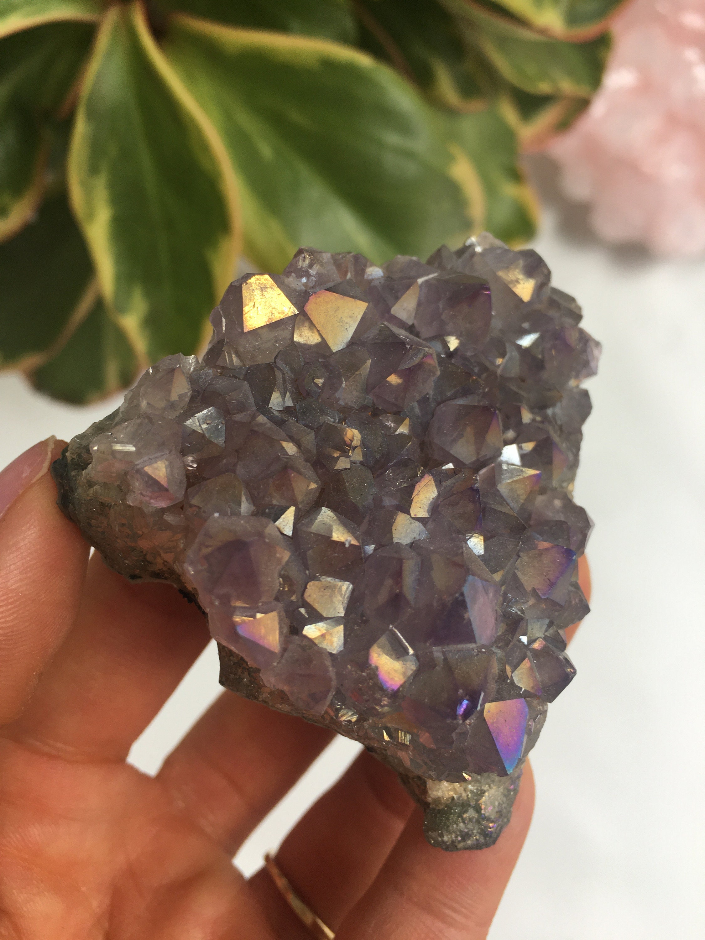 Aura Amethyst Cluster Aura Amethyst Angel Aura Amethyst | Etsy