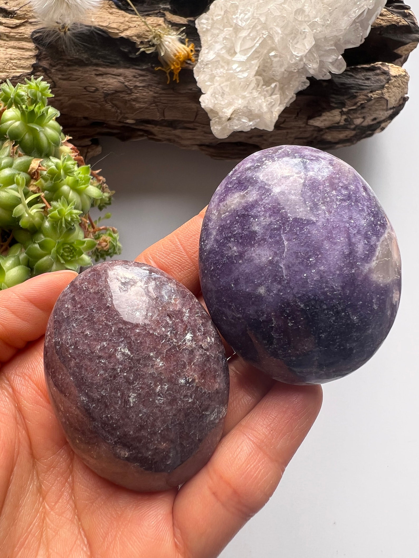 Polished Lepidolite Palm Stone, Lithium Mica Pocket Stone - Etsy