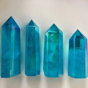 Blue Aura Quartz Point, Blue Angel Aura Quartz, Aqua Aura Quartz Point ...