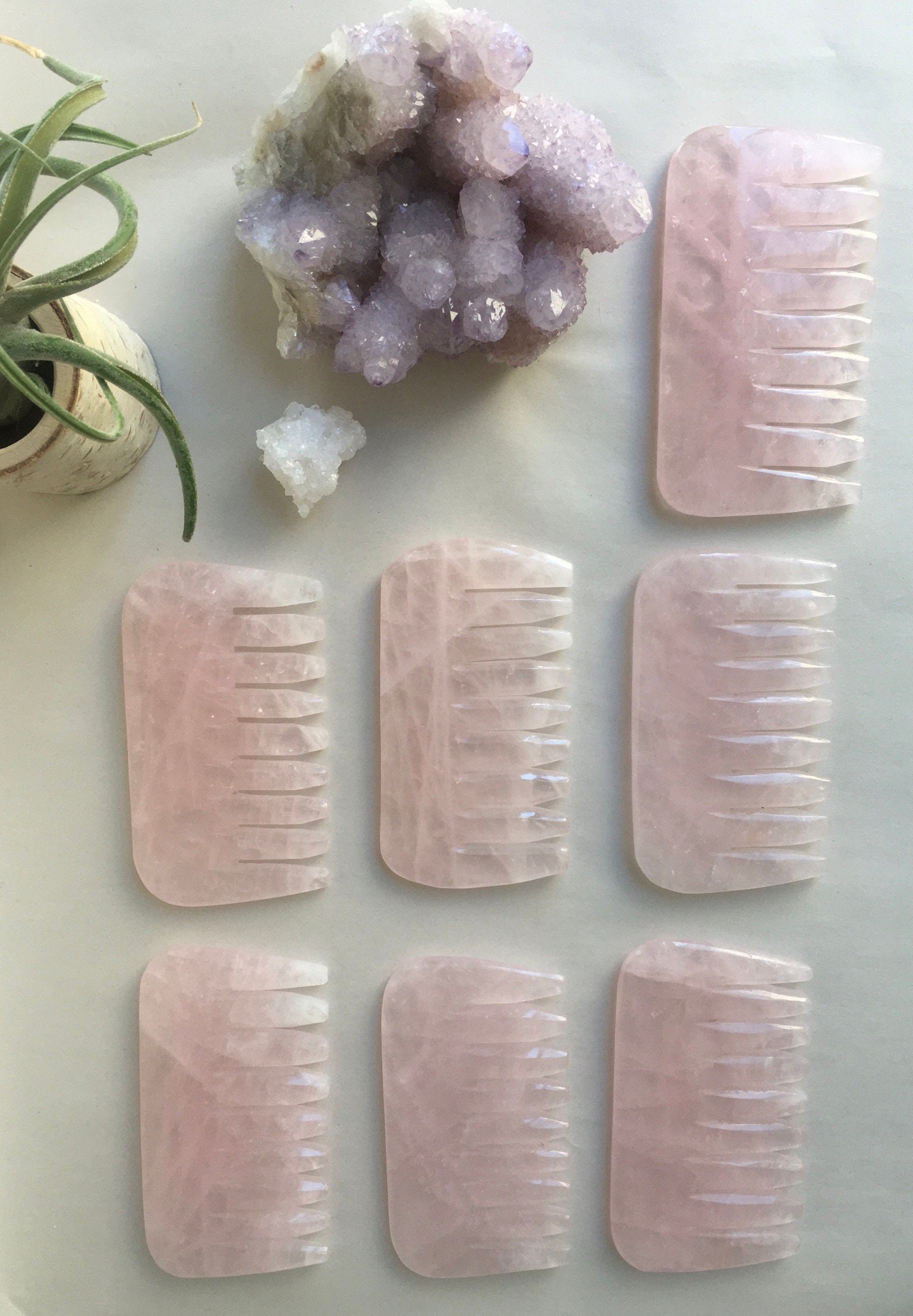 Precious Rose Quartz Comb Crystal Healing Comb Rose Quartz - Etsy Canada