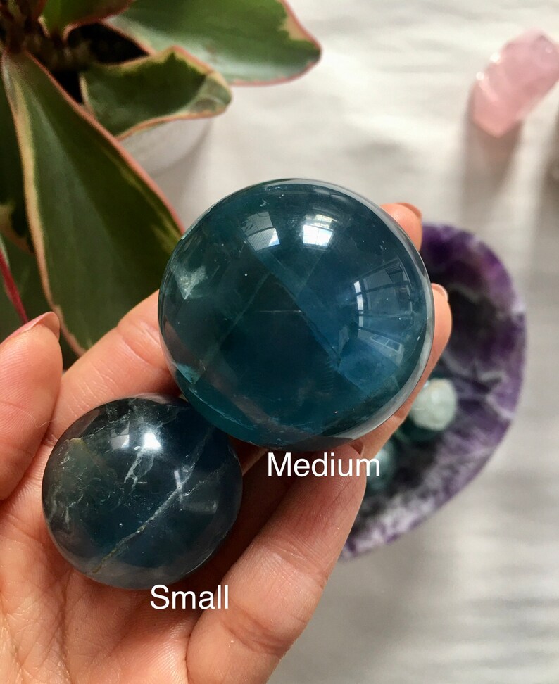 Blue Fluorite Sphere Blue Fluorite - Etsy