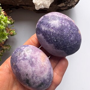 Polished Lepidolite Palm Stone, Lithium Mica Pocket Stone - Etsy