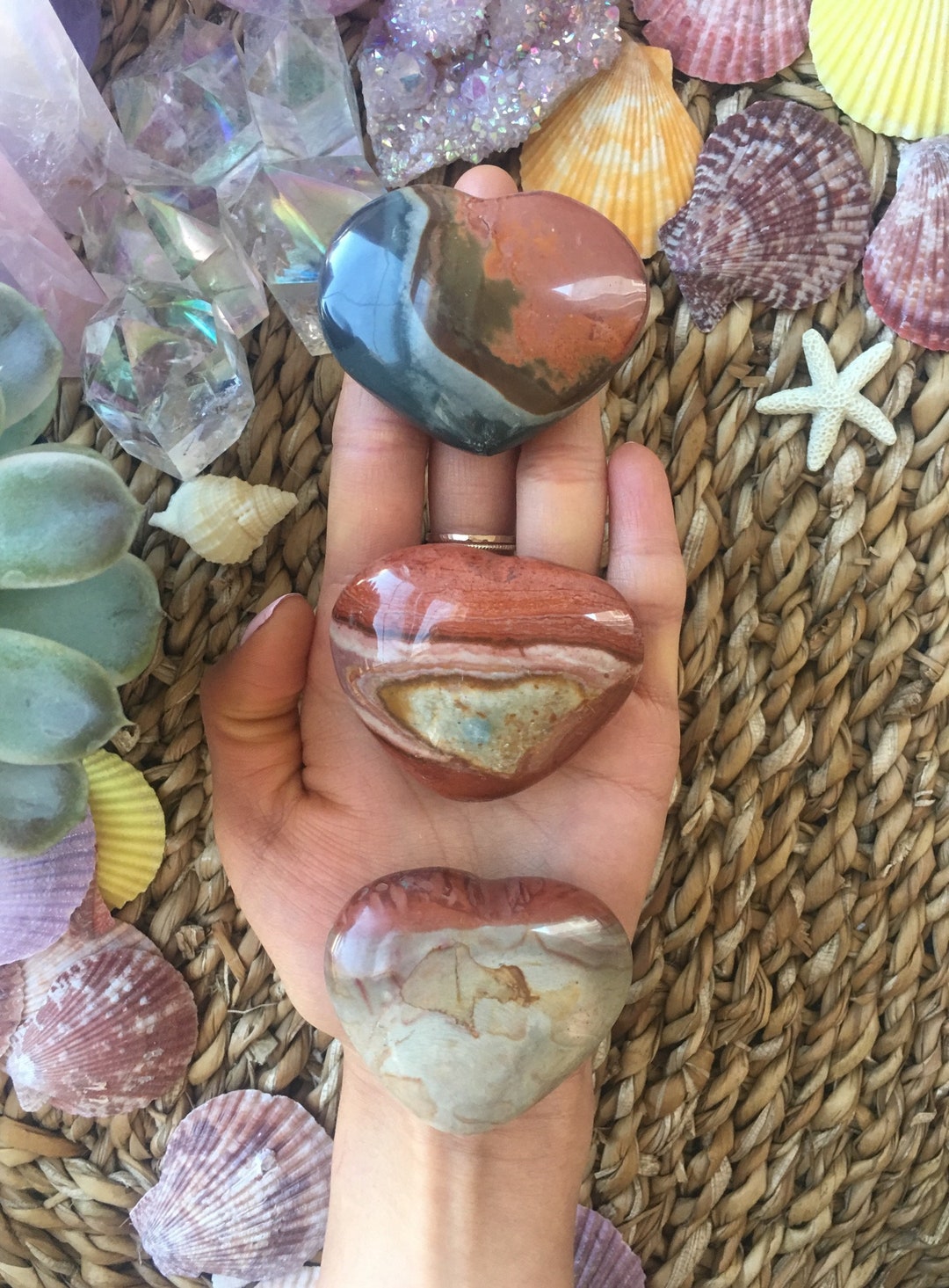 Large Polychrome Jasper Heart, Healing Crystal - Etsy UK