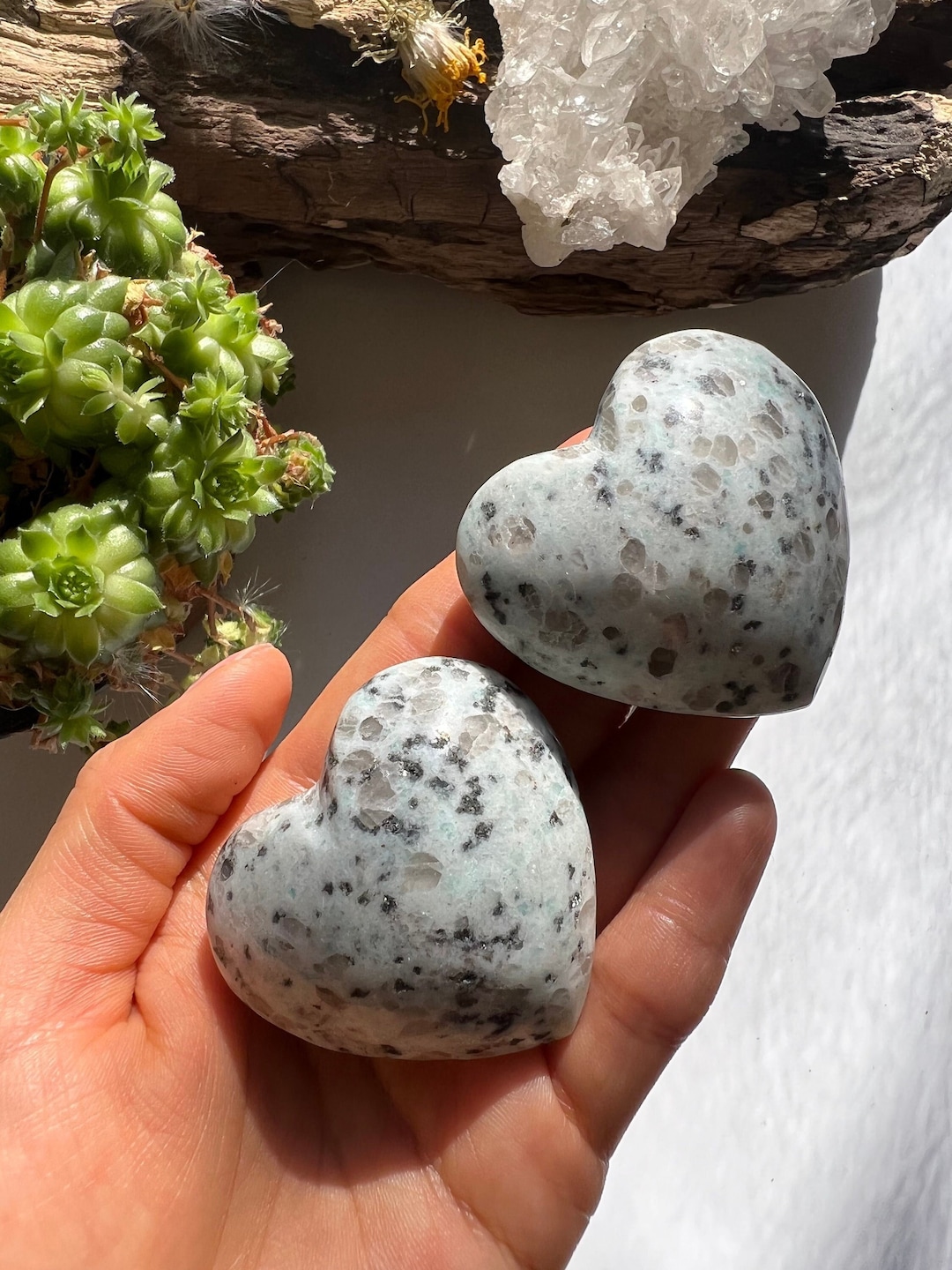 Polished Kiwi Jasper Heart, Chakra Crystal Healing - Etsy