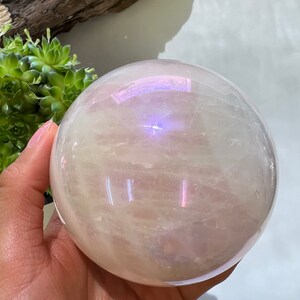 Large Angel Aura Rose Quartz Sphere, 7.6cm - Etsy