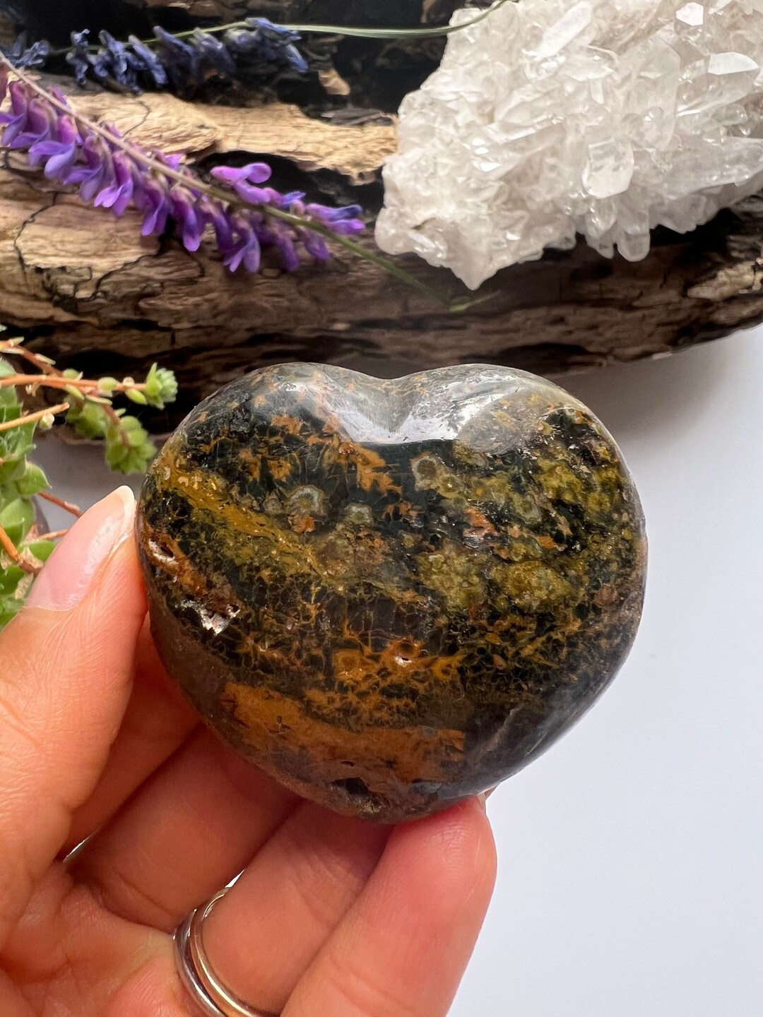 Ocean Jasper Heart, Ocean Jasper Stone, Polished Ocean Jasper, Natural ...