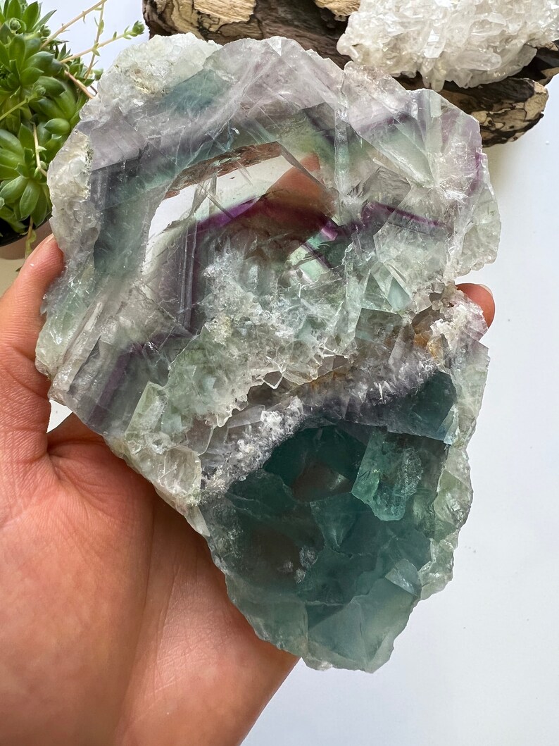 Rainbow Fluorite Point, Semi Polished Rainbow Fluorite, Rainbow ...