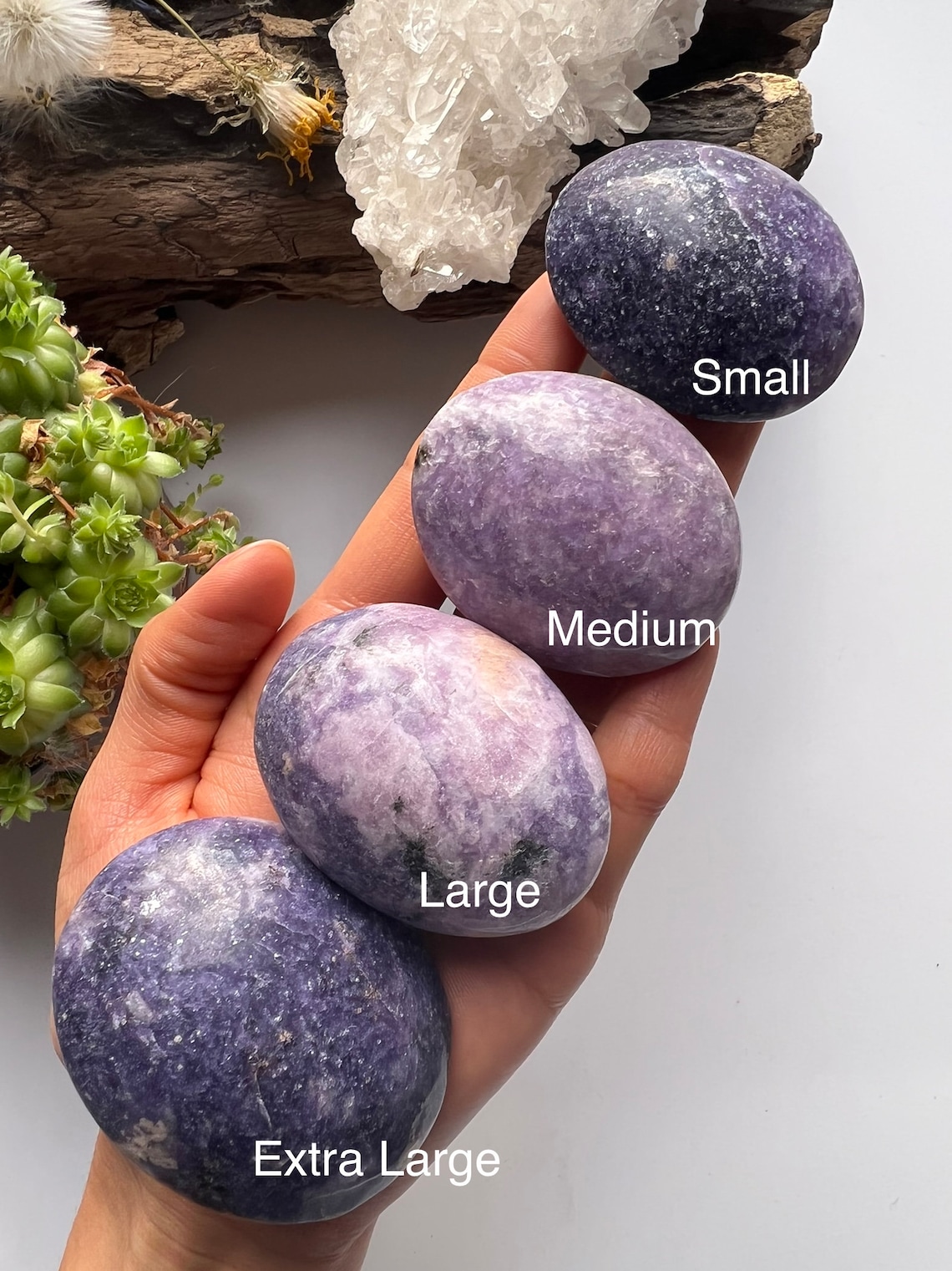 Lepidolite Palm Stone Lepidolite Pocket Stone Lithium Mica - Etsy