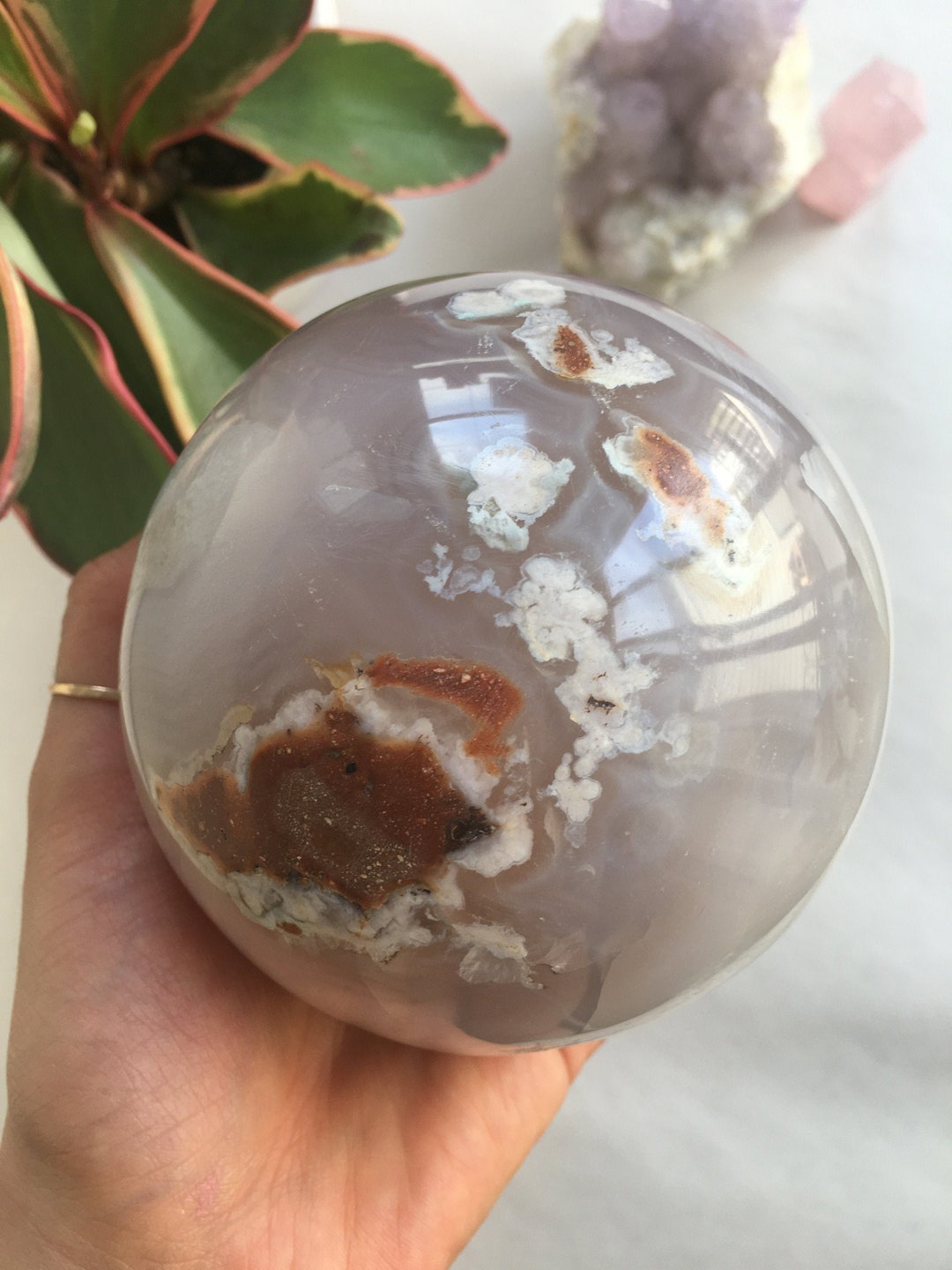 XL Cherry Blossom Agate Sphere, Cherry Blossom Agate - Etsy Canada