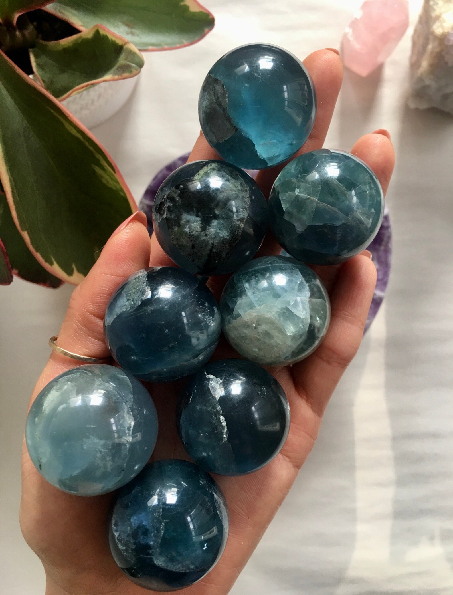 Blue Fluorite Sphere Blue Fluorite | Etsy