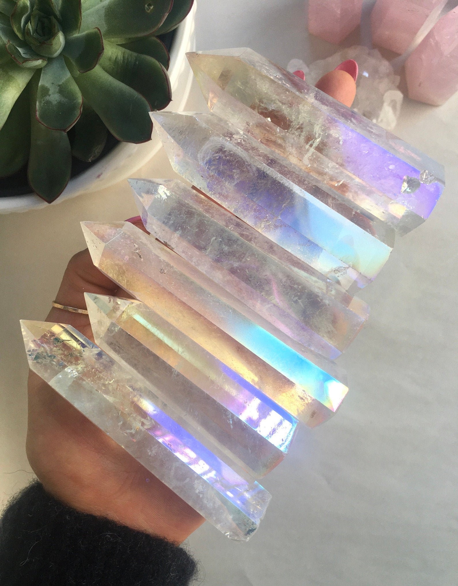 Aura Clear Quartz Point Angel Aura Clear Quart Point Aura - Etsy