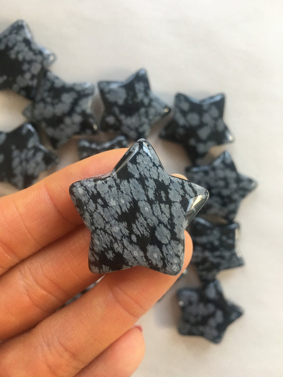 Snowflake Obsidian Star, Snowflake Obsidian, Obsidian Star, Crystal ...