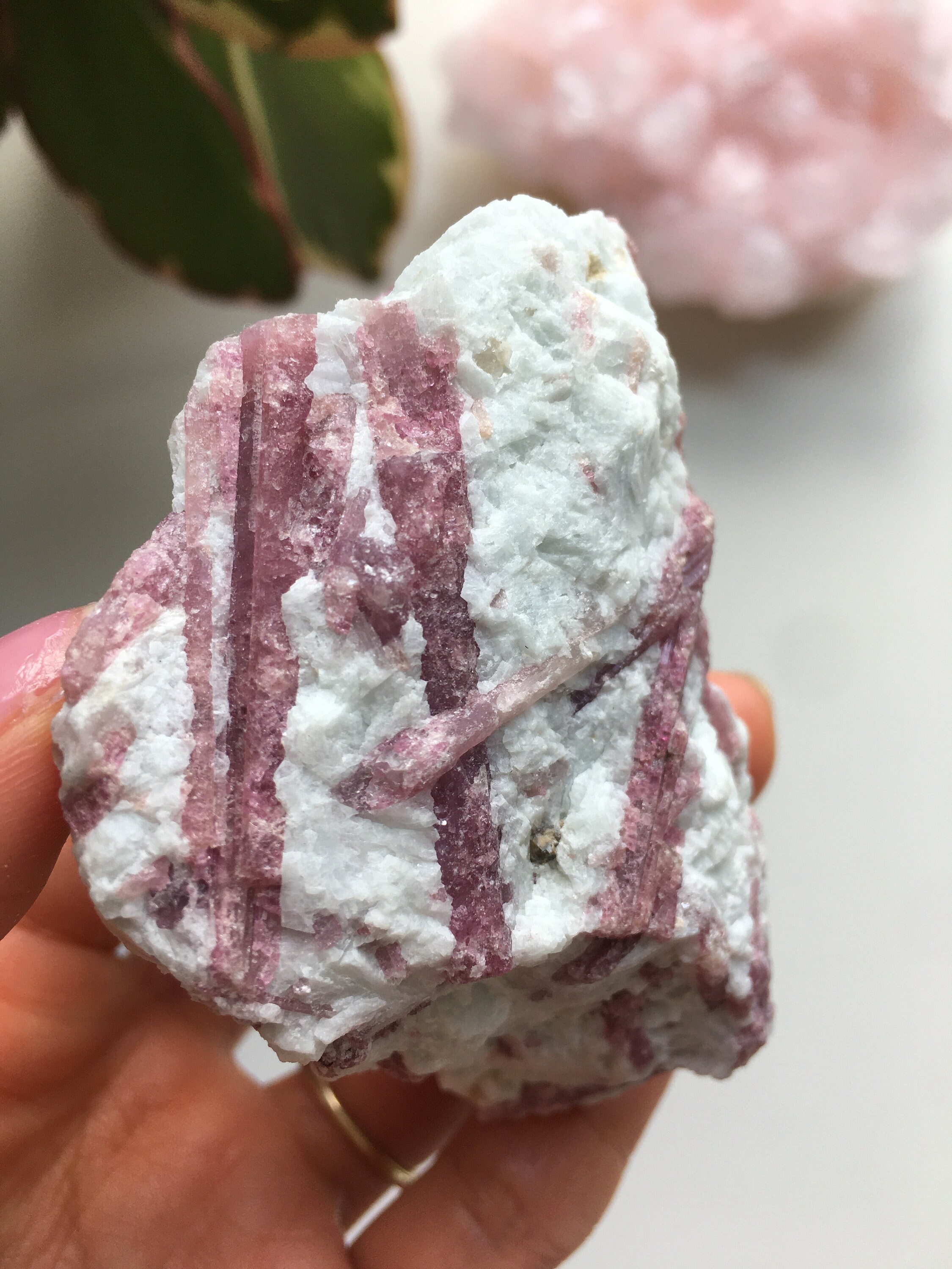 Raw Pink Tourmaline Rubellite Pink tourmaline in albite | Etsy