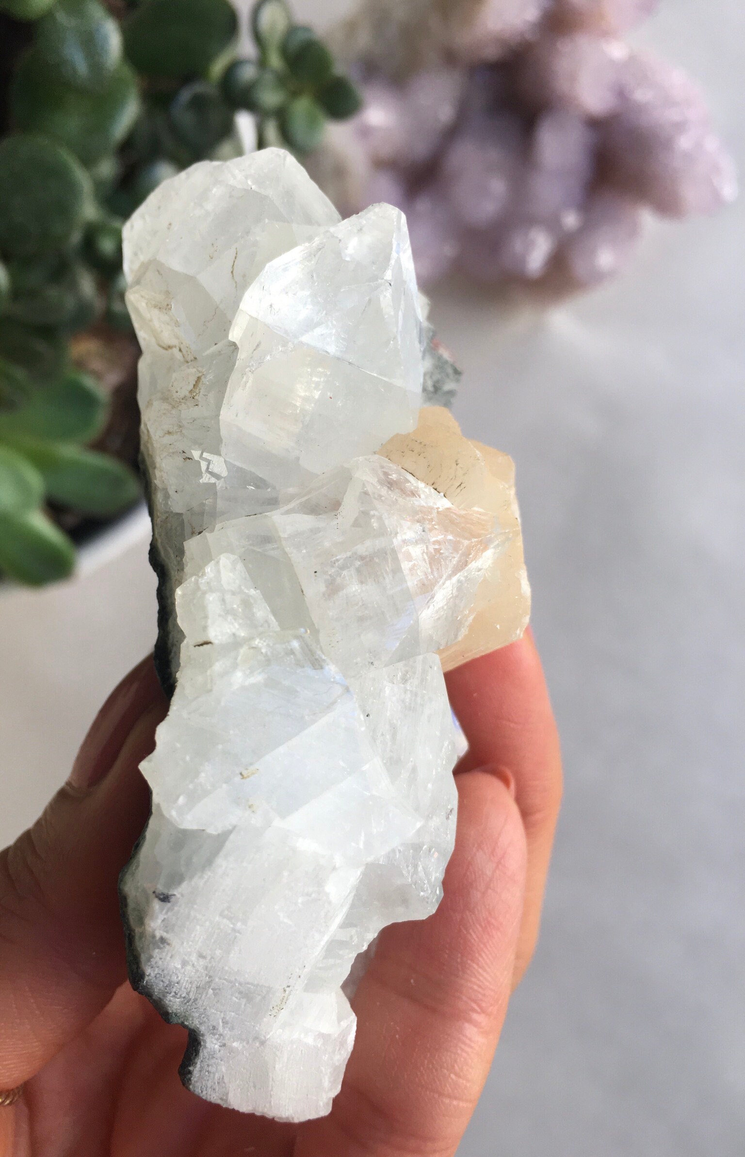 Apophyllite Cluster With Stilbite Clear Apophyllite Natural - Etsy