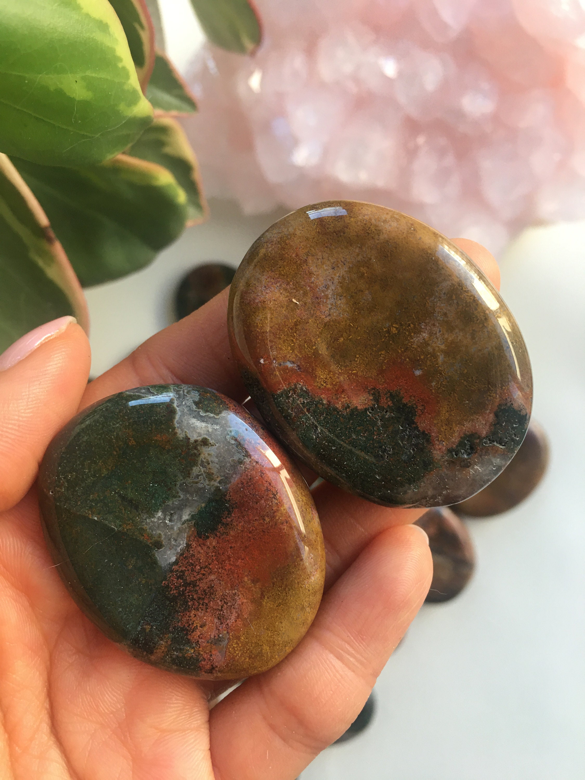 Ocean Jasper Worry Stone, Polished Ocean Jasper, Ocean Jasper, Worry ...