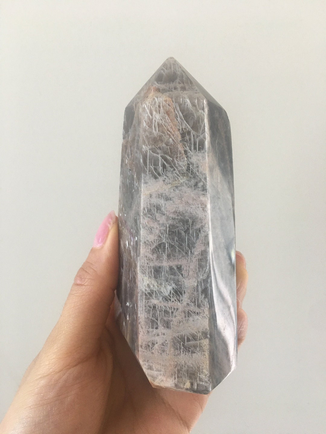 Black Moonstone Tower, Grey Moonstone Point, Natural Black Moonstone ...