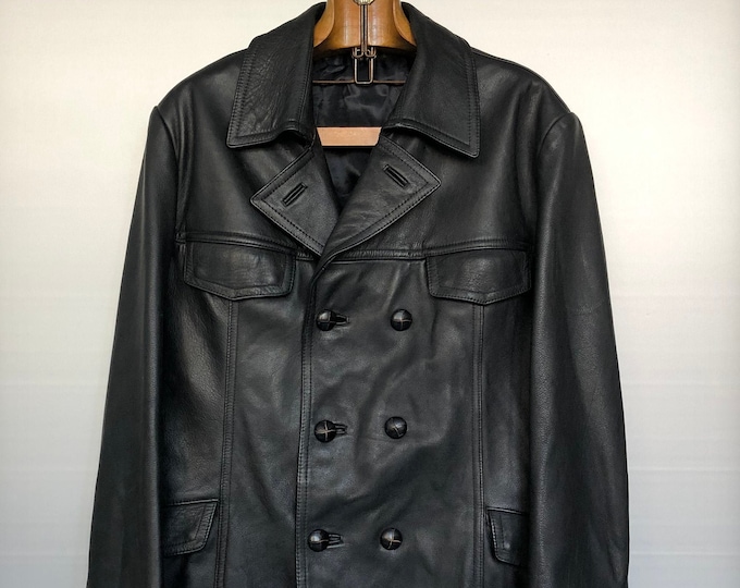 German Police Leather Jacket - Etsy