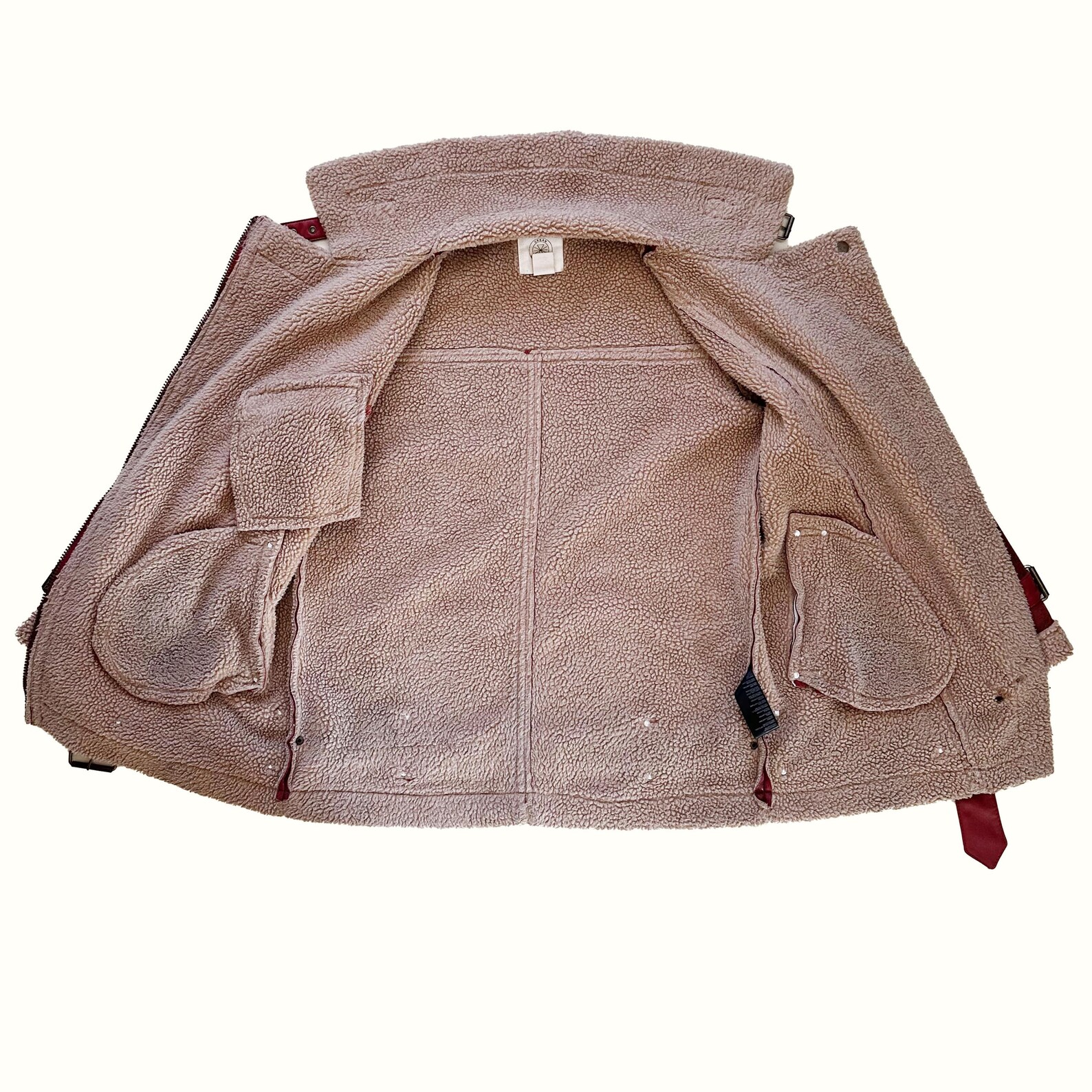 Vintage Red Flight Jacket | Bold Faux Leather & Fur Lining | Urban ...