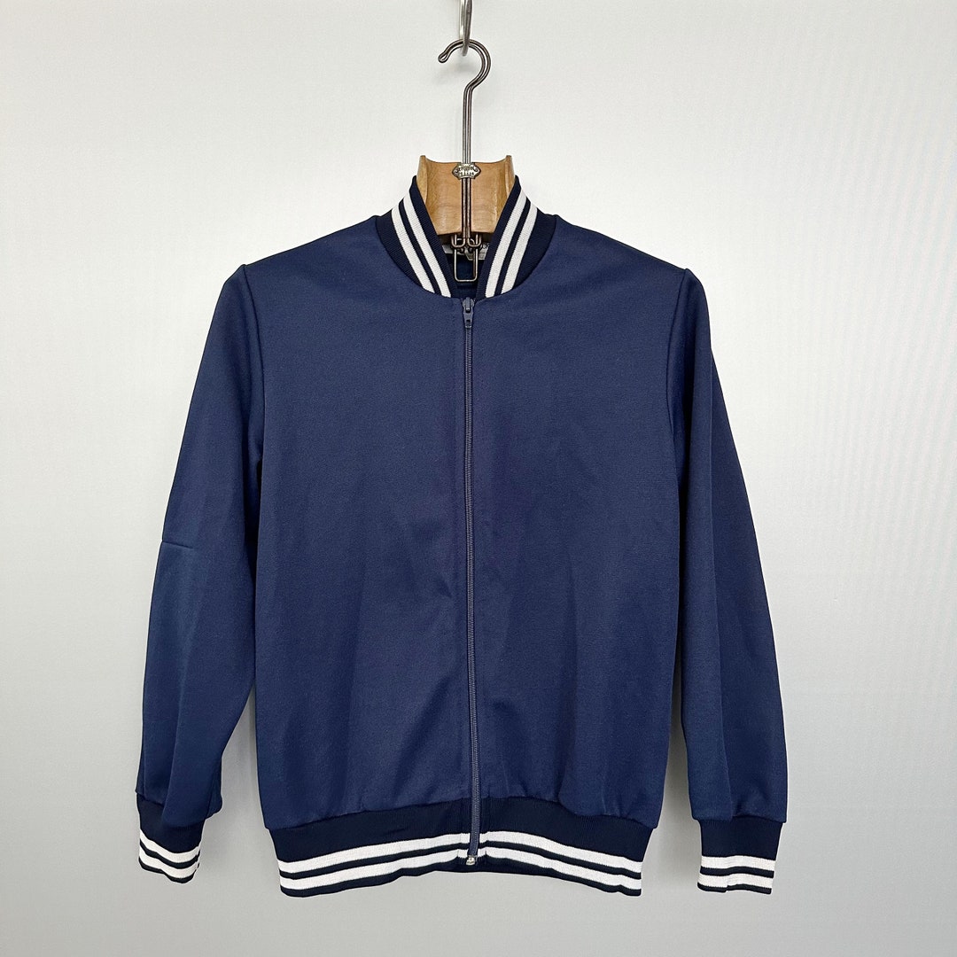Vintage Navy Blue and White Track Jacket - Etsy
