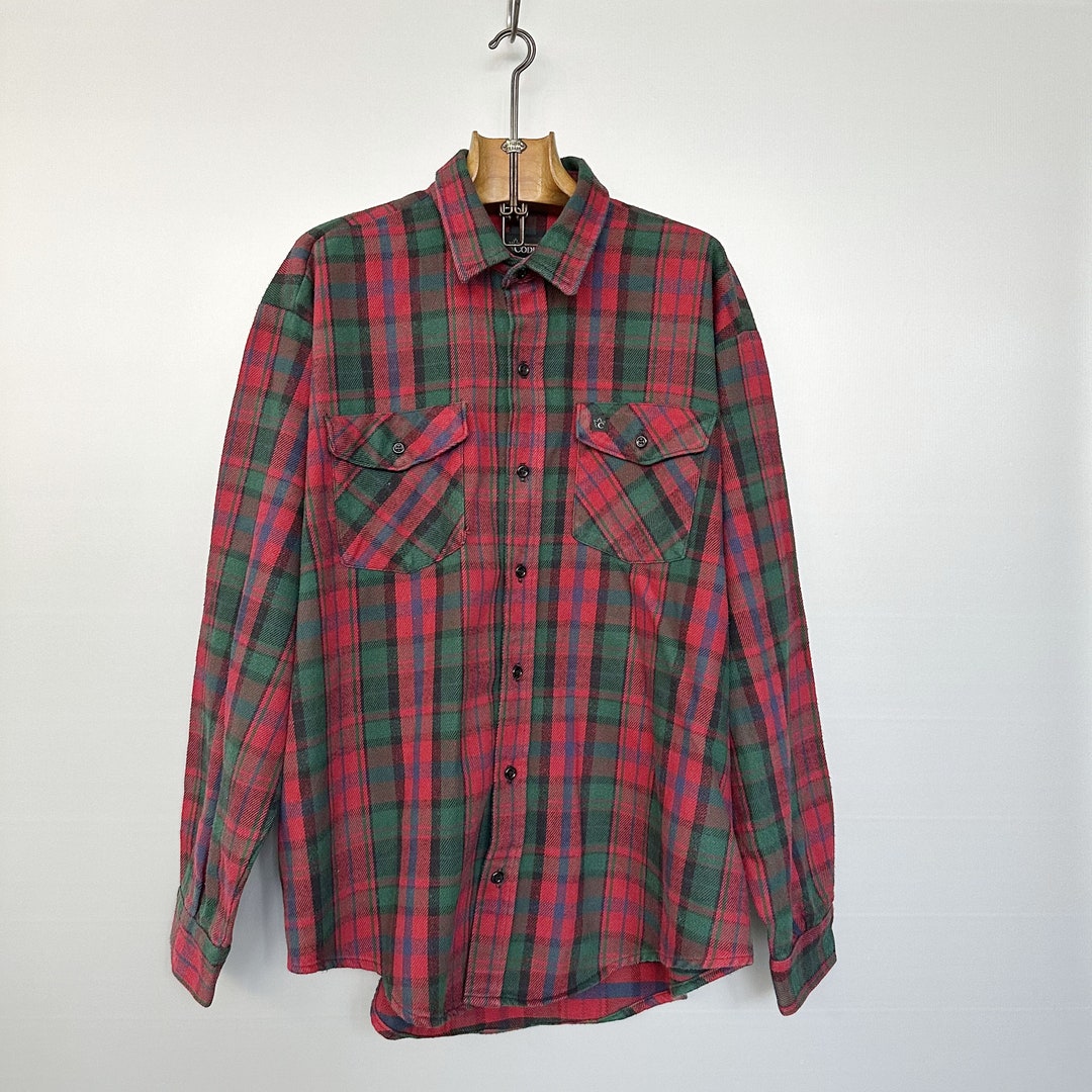 Vintage Checked Green Red Shirt CODET - Etsy