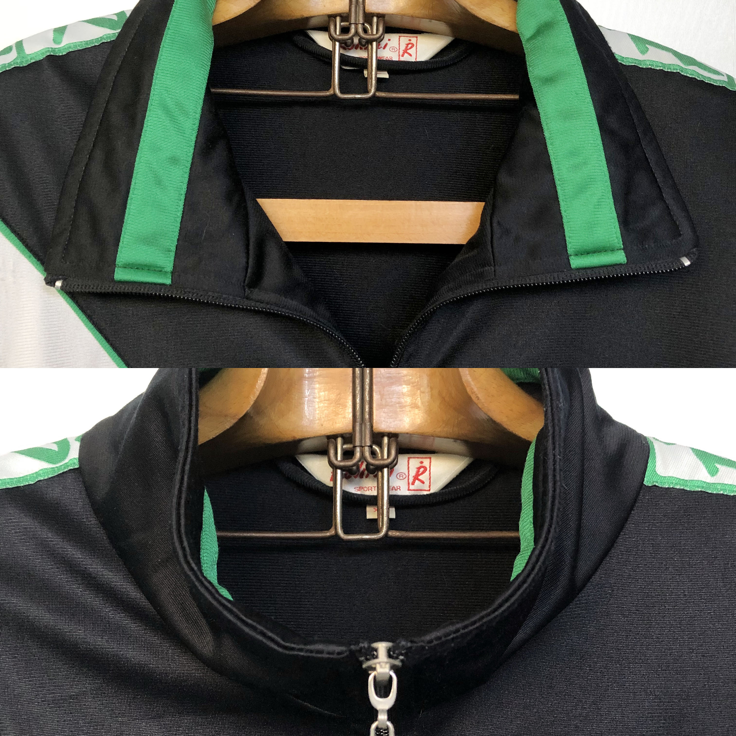 90s Rolini Track Jacket – Black White Green – Old School Streetwear ...