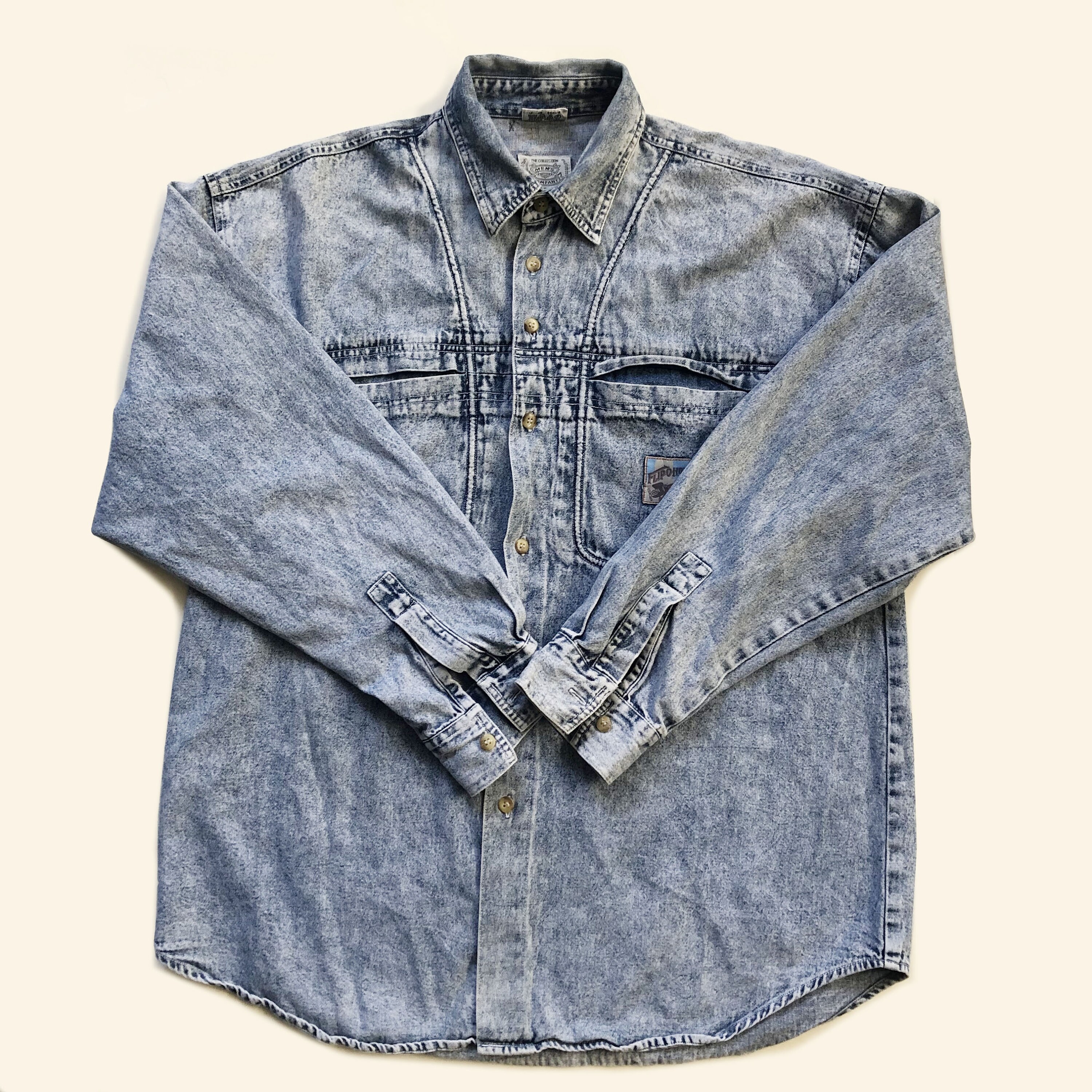Vintage Snow Wash Denim Shirt - Etsy