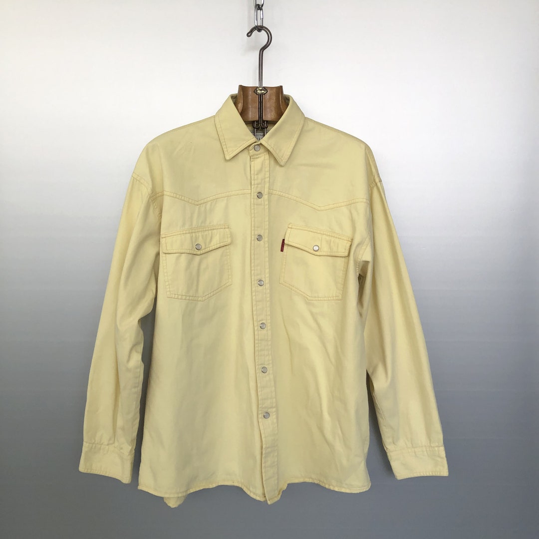 Vintage Yellow Denim Shirt - Etsy