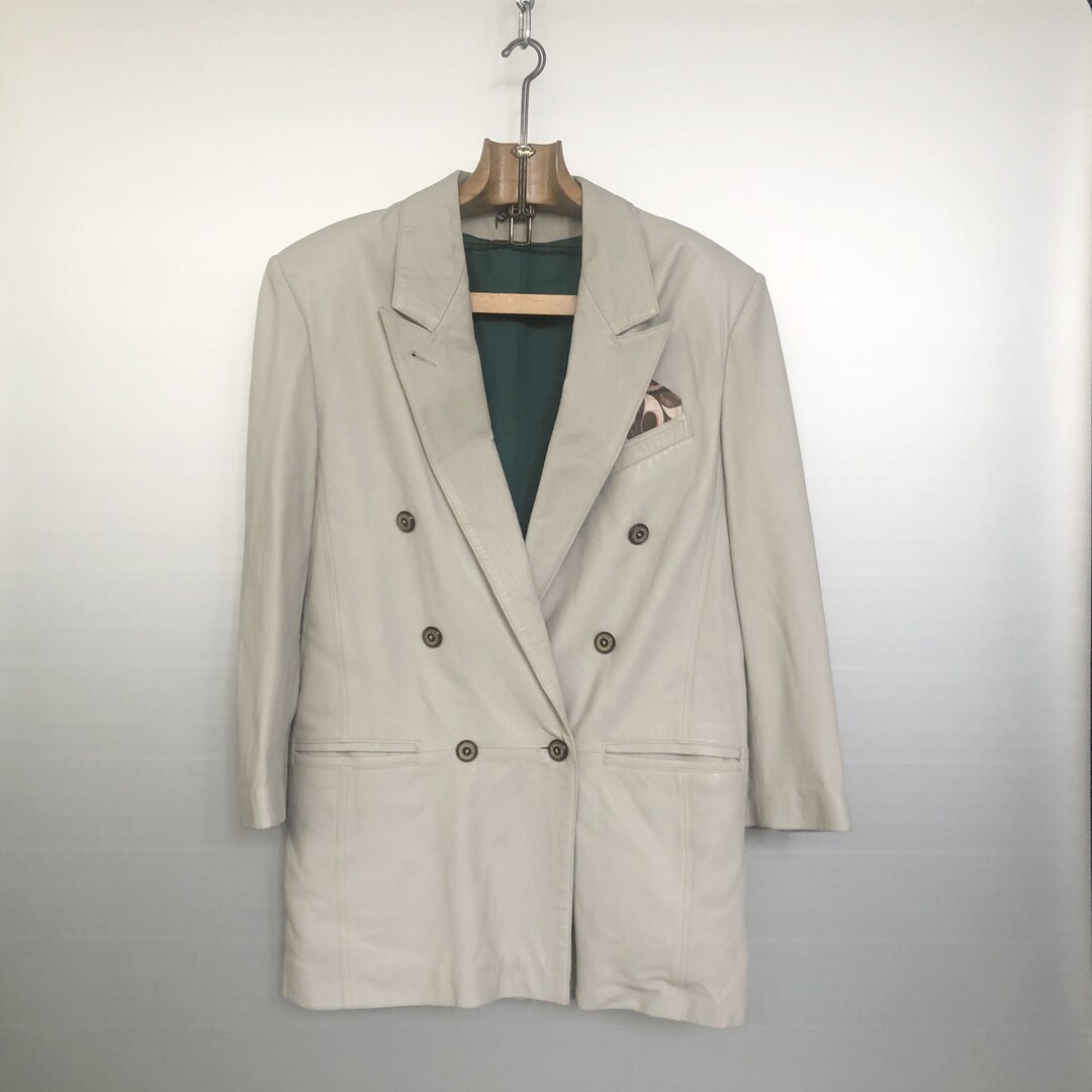 Vintage Warm Gray Leather Jacket - Etsy