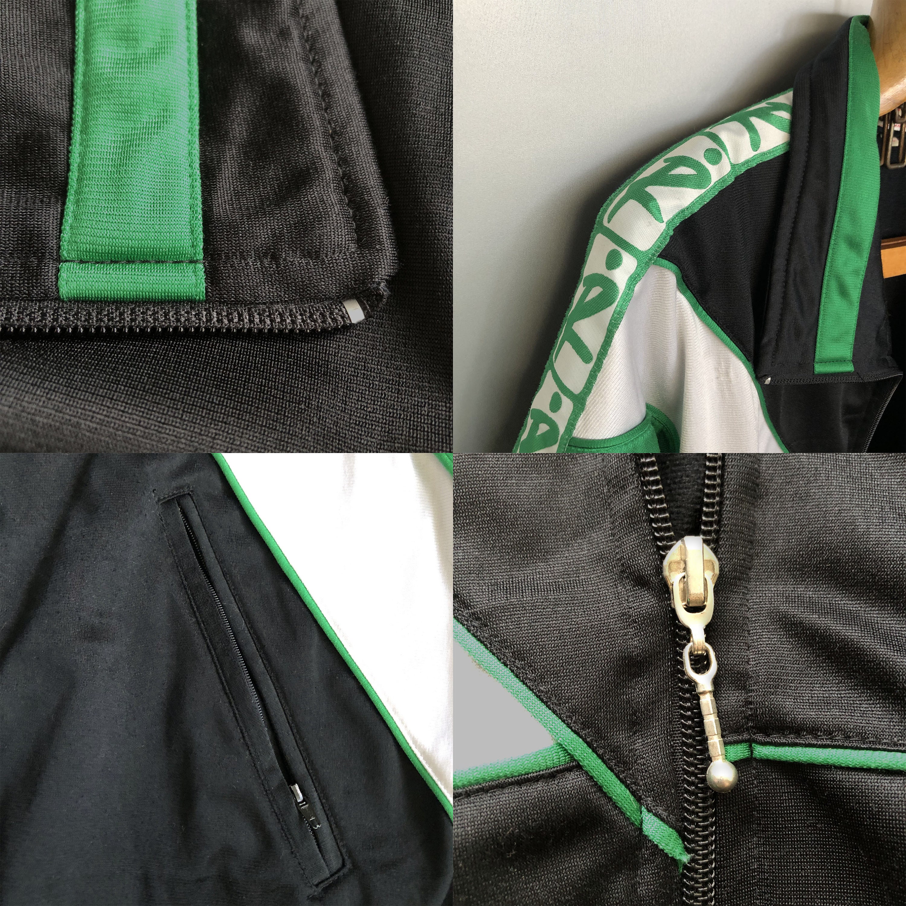 90s Rolini Track Jacket – Black White Green – Old School Streetwear ...