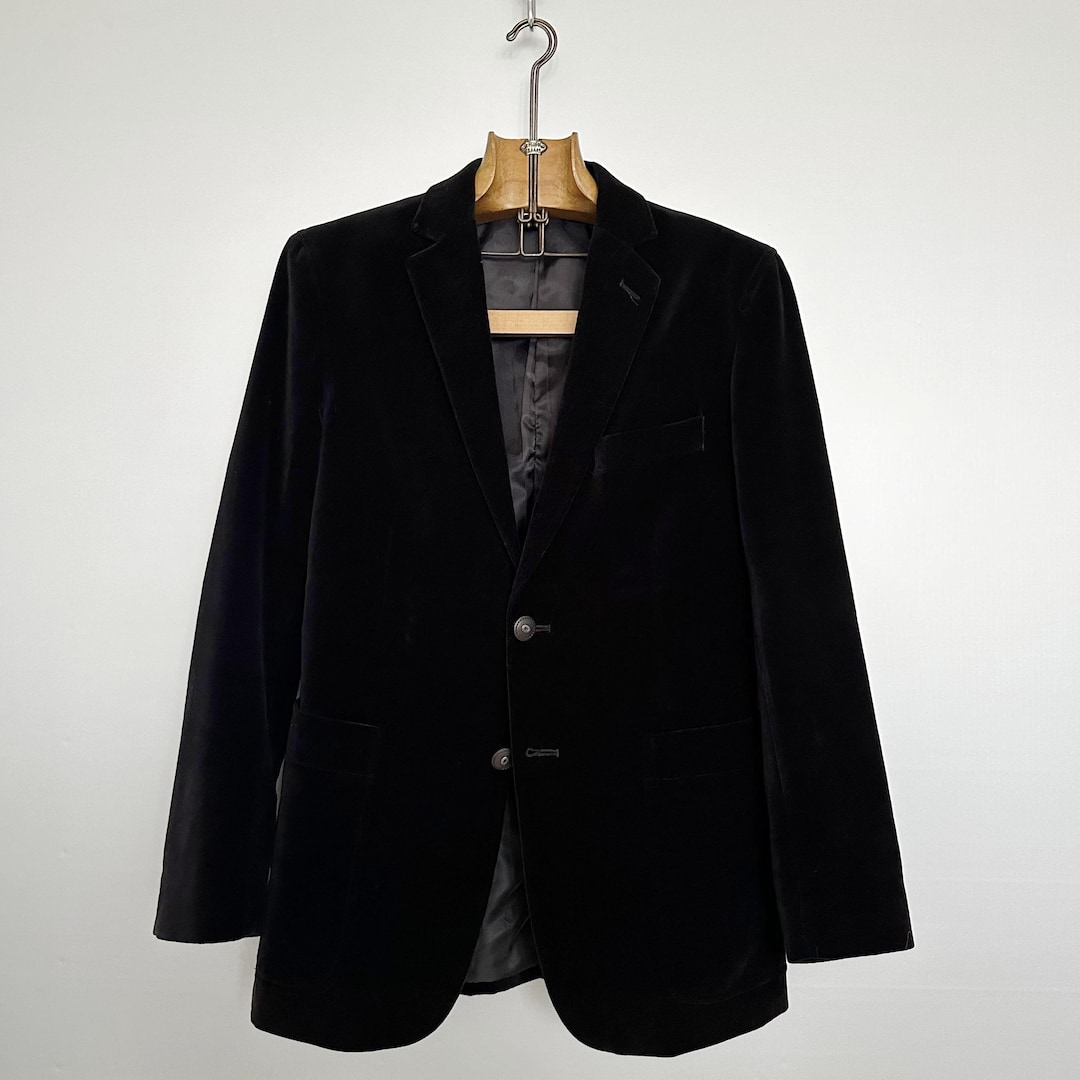 Vintage Black Velvet Blazer | Box Pleats & Martingale Back | VALFLOR ...