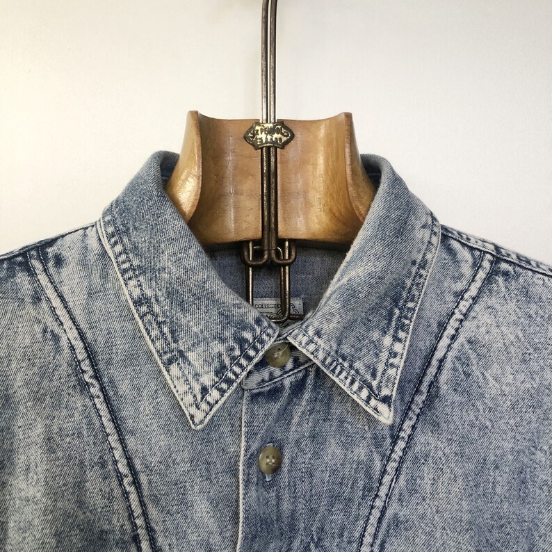 Vintage Snow Wash Denim Shirt - Etsy