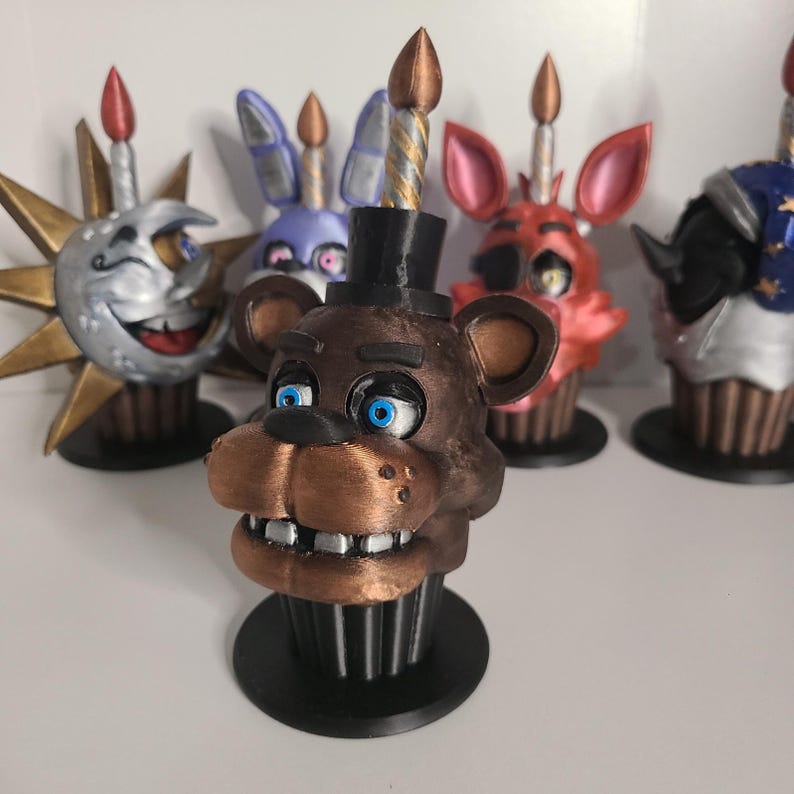 3D Printed FNAF Cupcake Figurine – Hand Painted Collectible - Etsy